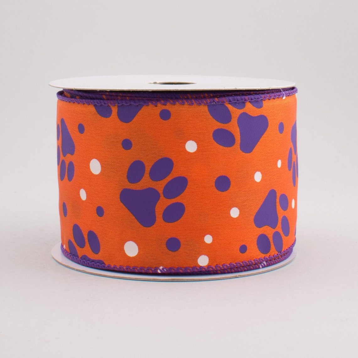 ORANGE SATIN Paw Print Wired Ribbon 2 1/2 PURPLE Pet - Etsy