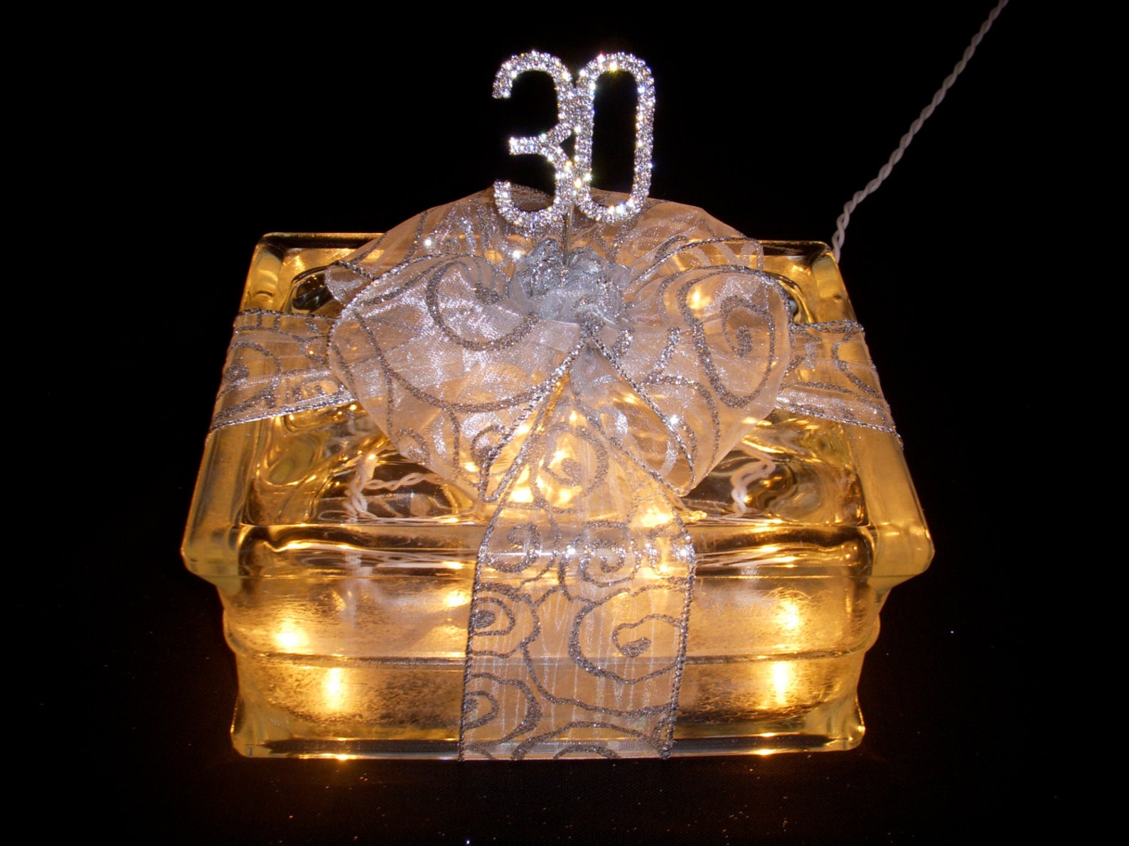 5th 10th 20th 30th 40th 60th Wedding Anniversary Glass Block Light ...
