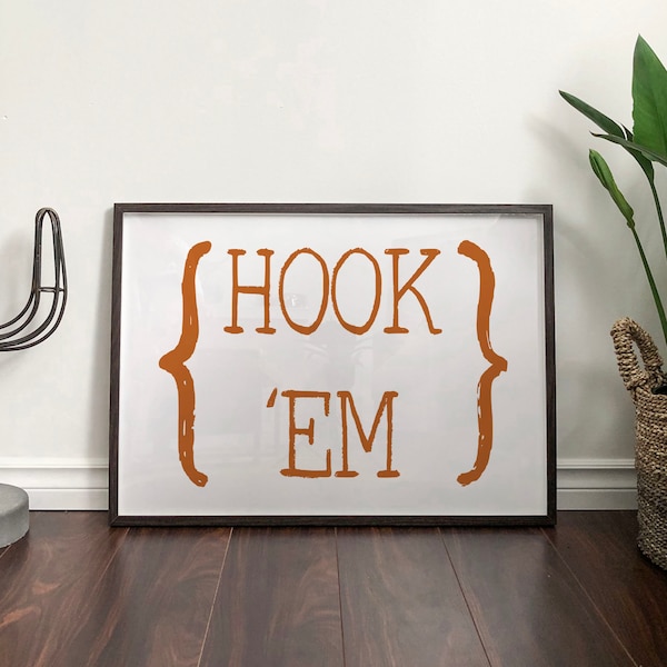 Neon Hook Em Sign - Etsy