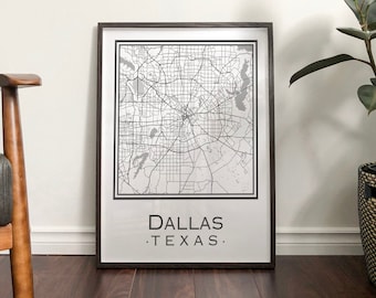 1960s Pink Dallas Texas City Street Map, Easy Instant Download ...