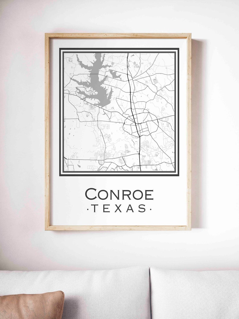 Conroe Texas Map [digital Download] - Etsy