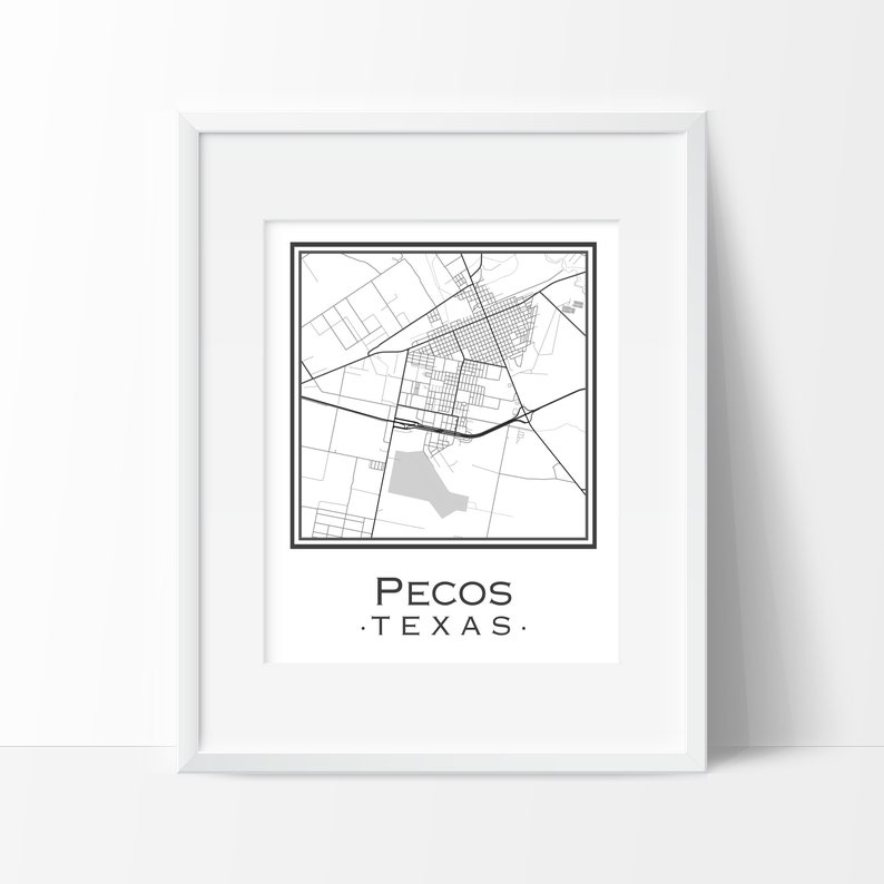 Pecos Texas Map digital Download - Etsy