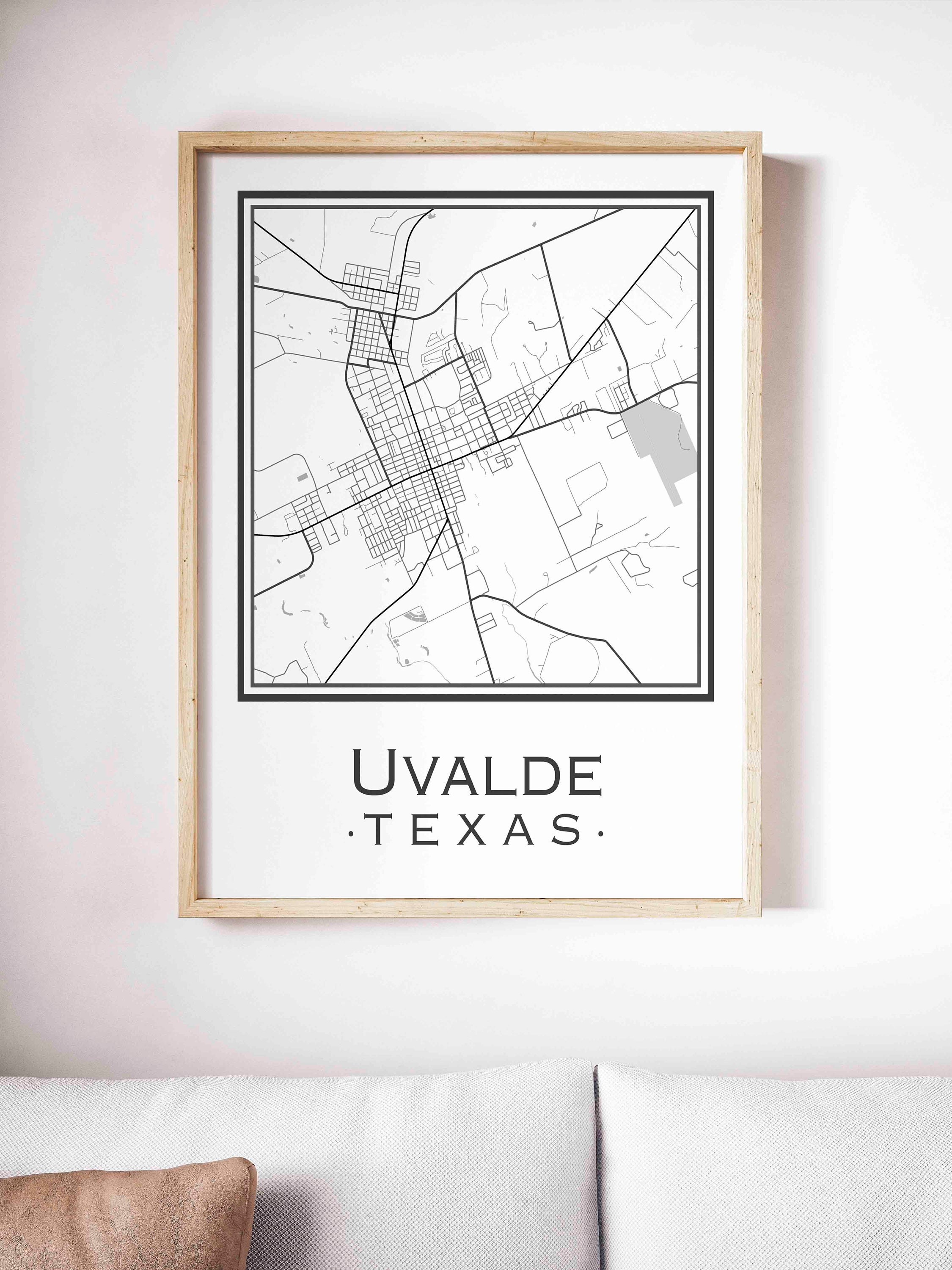 Uvalde Texas Map digital Download - Etsy