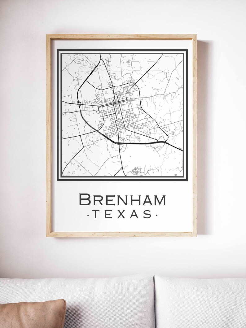 Brenham Texas Map digital Download - Etsy
