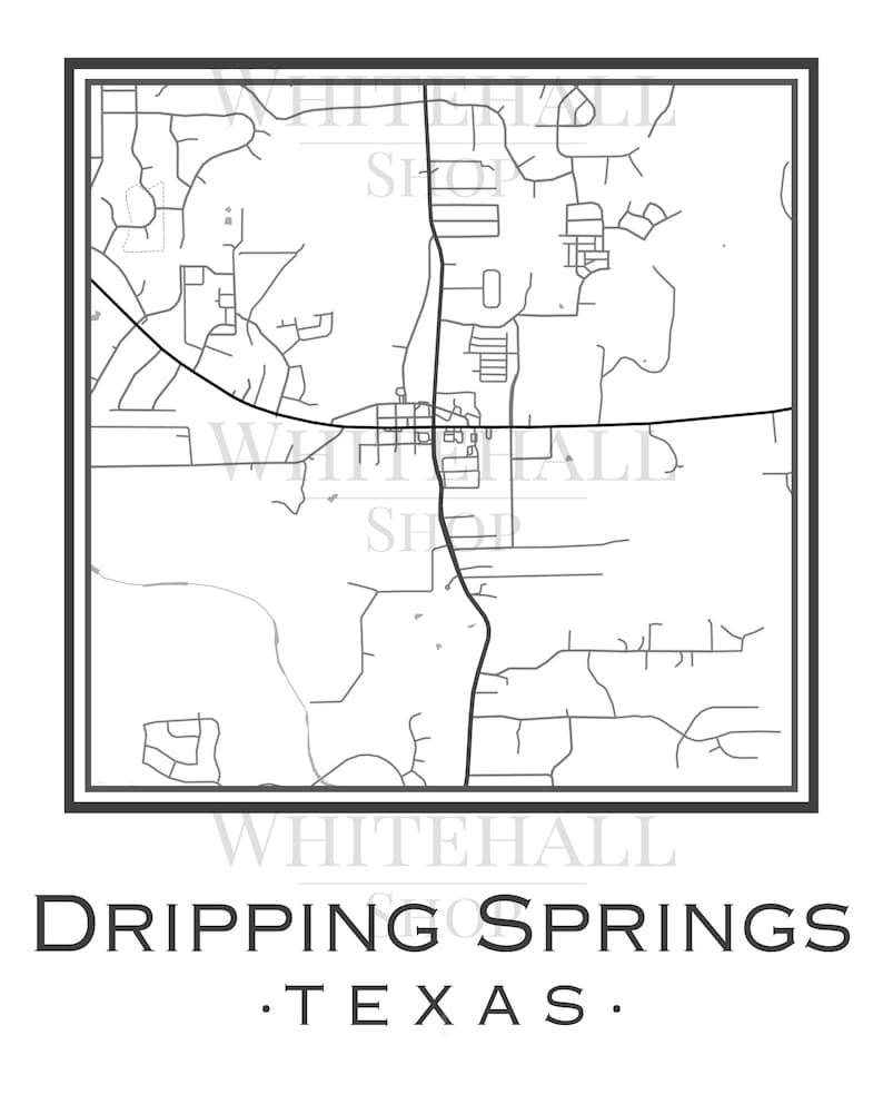 Dripping Springs Texas Map [digital Download] - Etsy