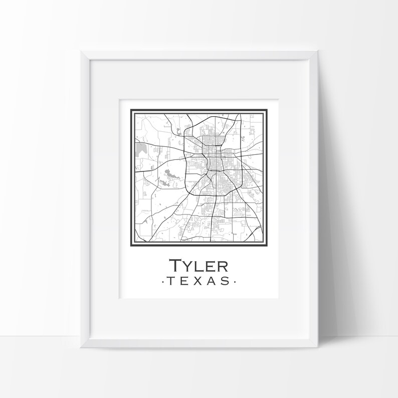 Tyler, Texas Map [digital Download] - Etsy
