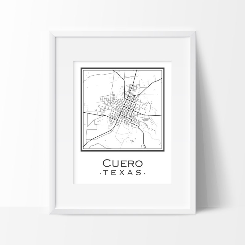 Cuero Texas Map digital Download - Etsy