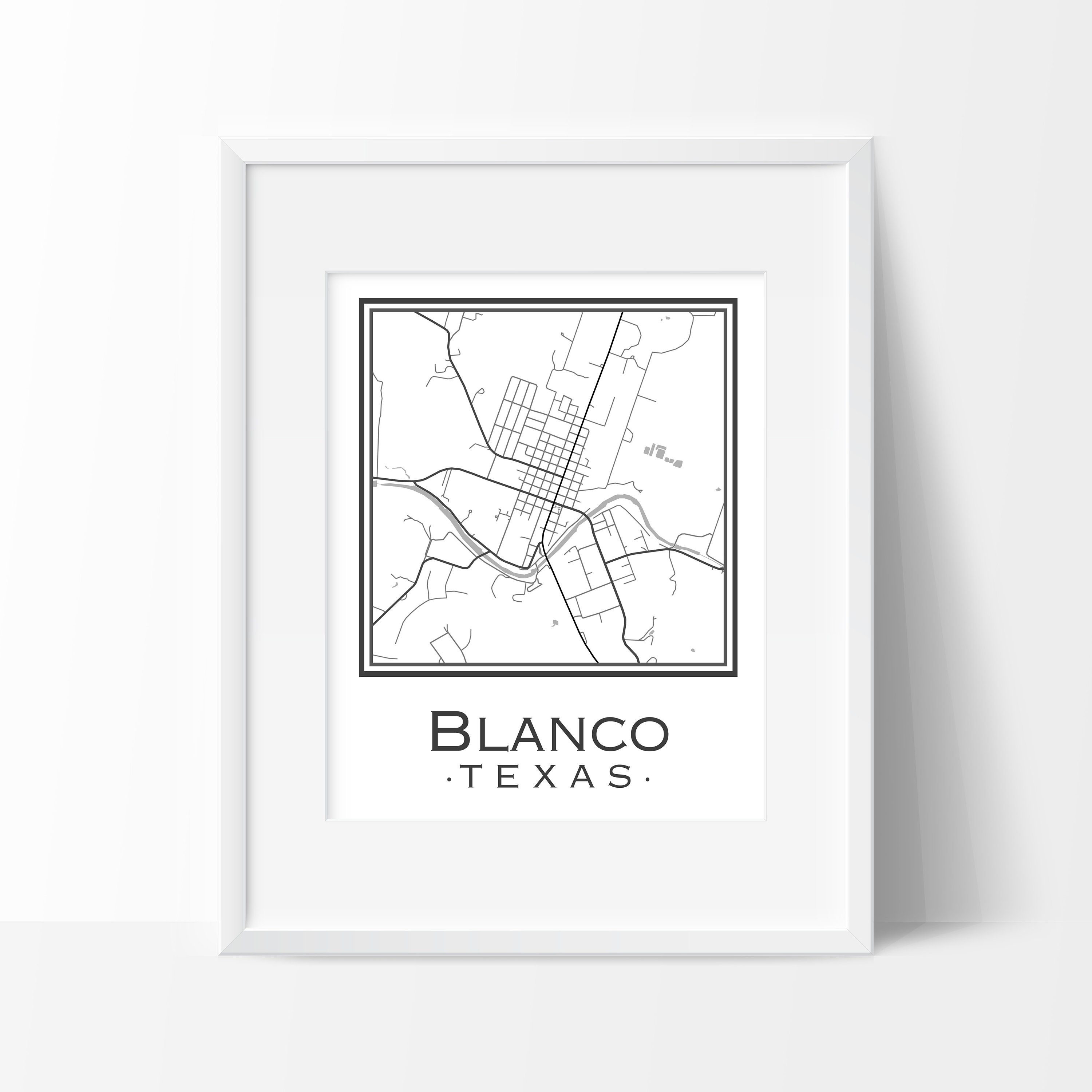 Blanco Texas Map [digital Download] - Etsy