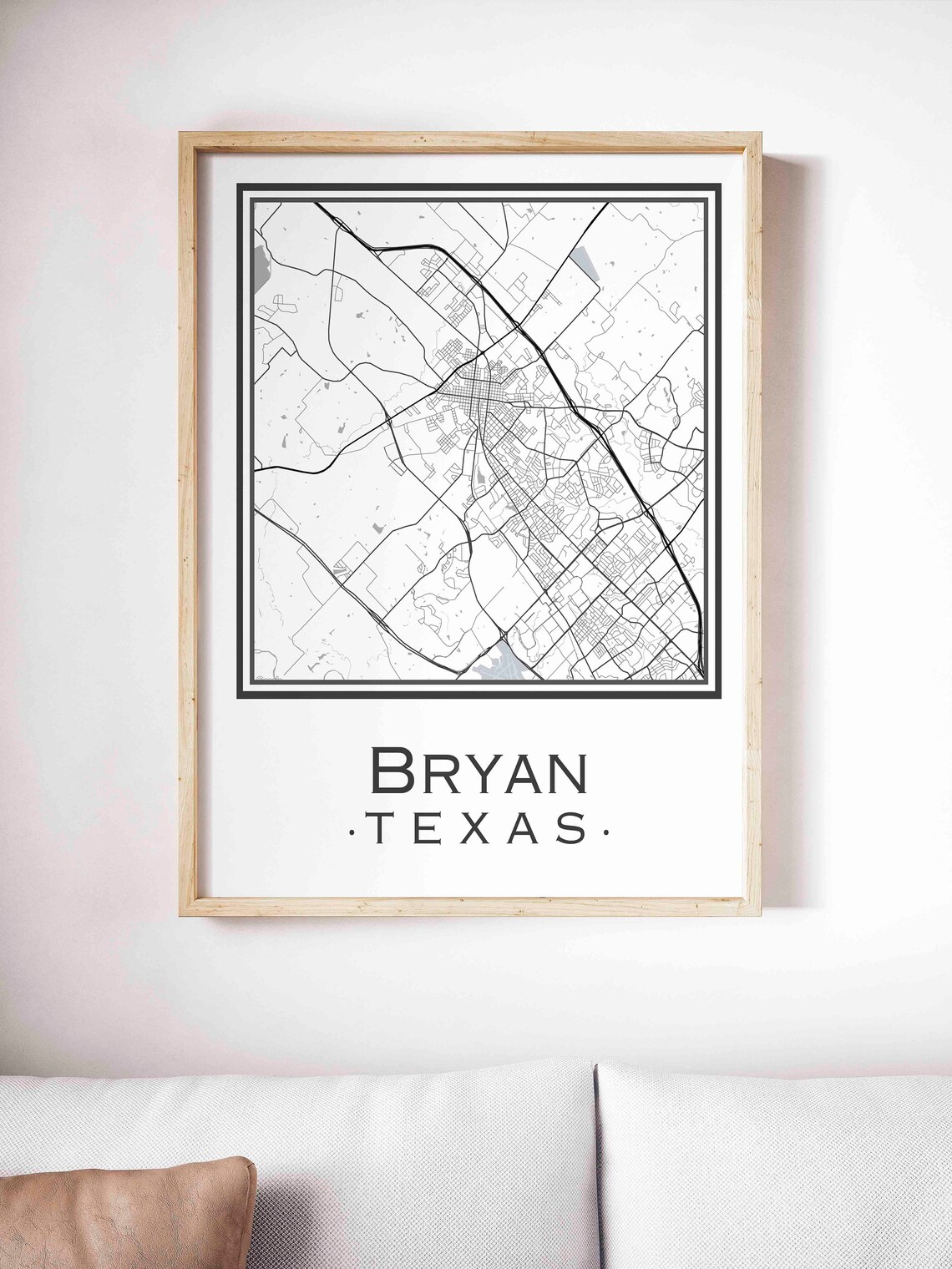 Bryan Texas Map digital Download - Etsy