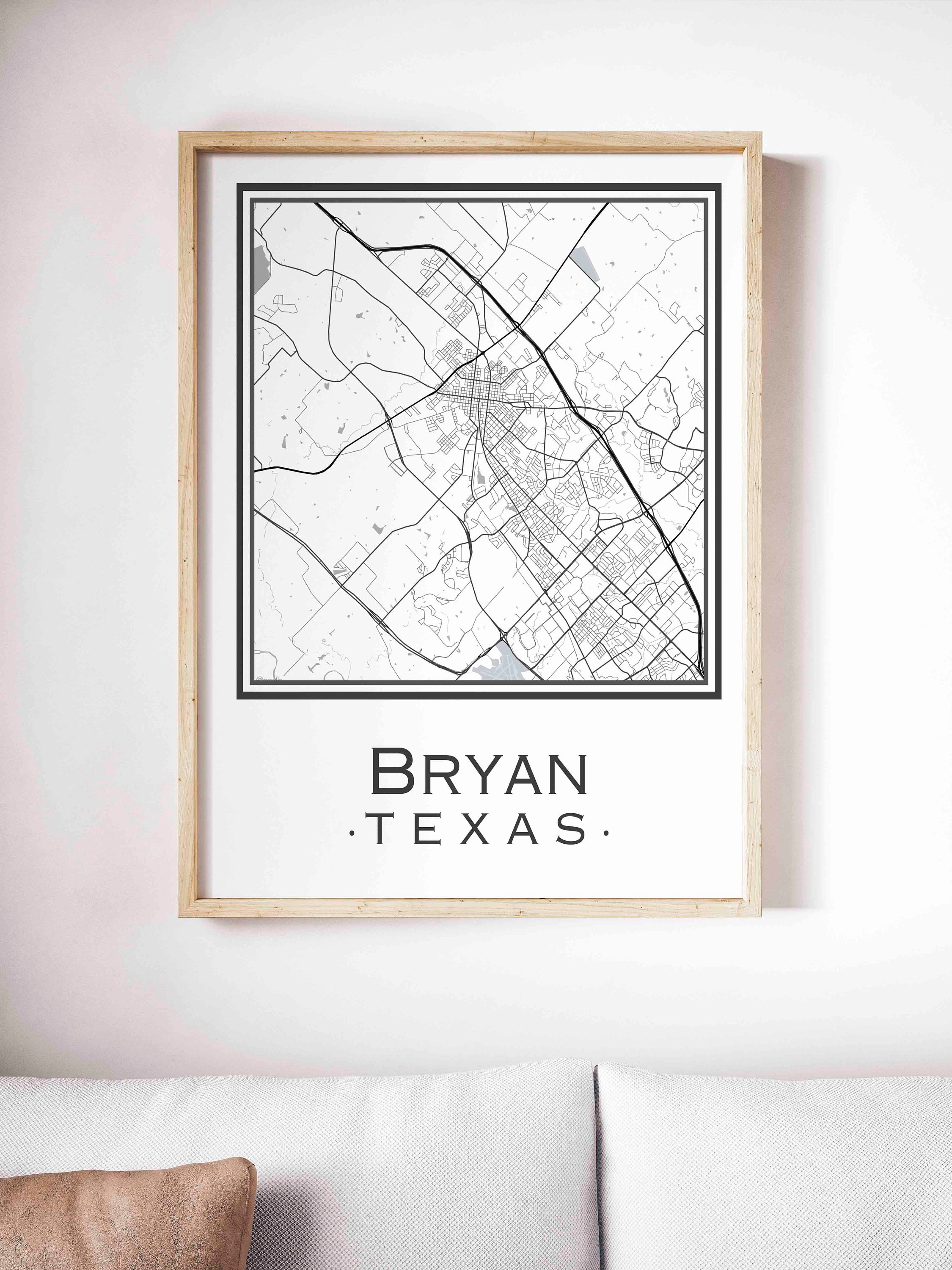 Bryan Texas Map [digital Download] - Etsy