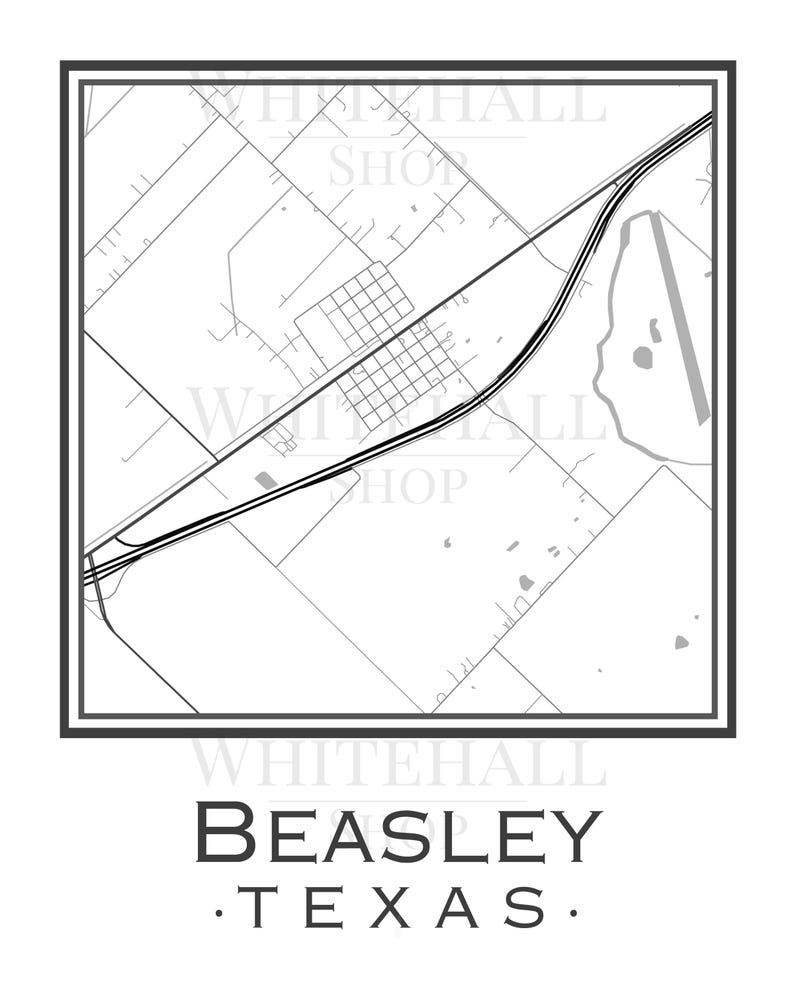 Beasley Texas Map [digital Download] - Etsy