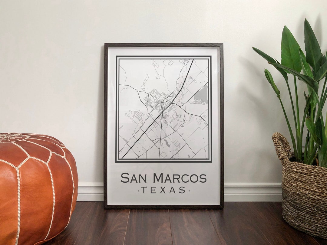San Marcos Texas Map [digital Download] - Etsy