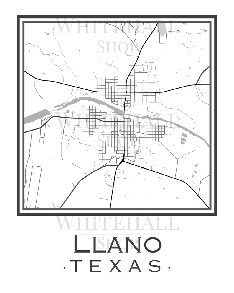 Llano Texas Map [digital Download] - Etsy