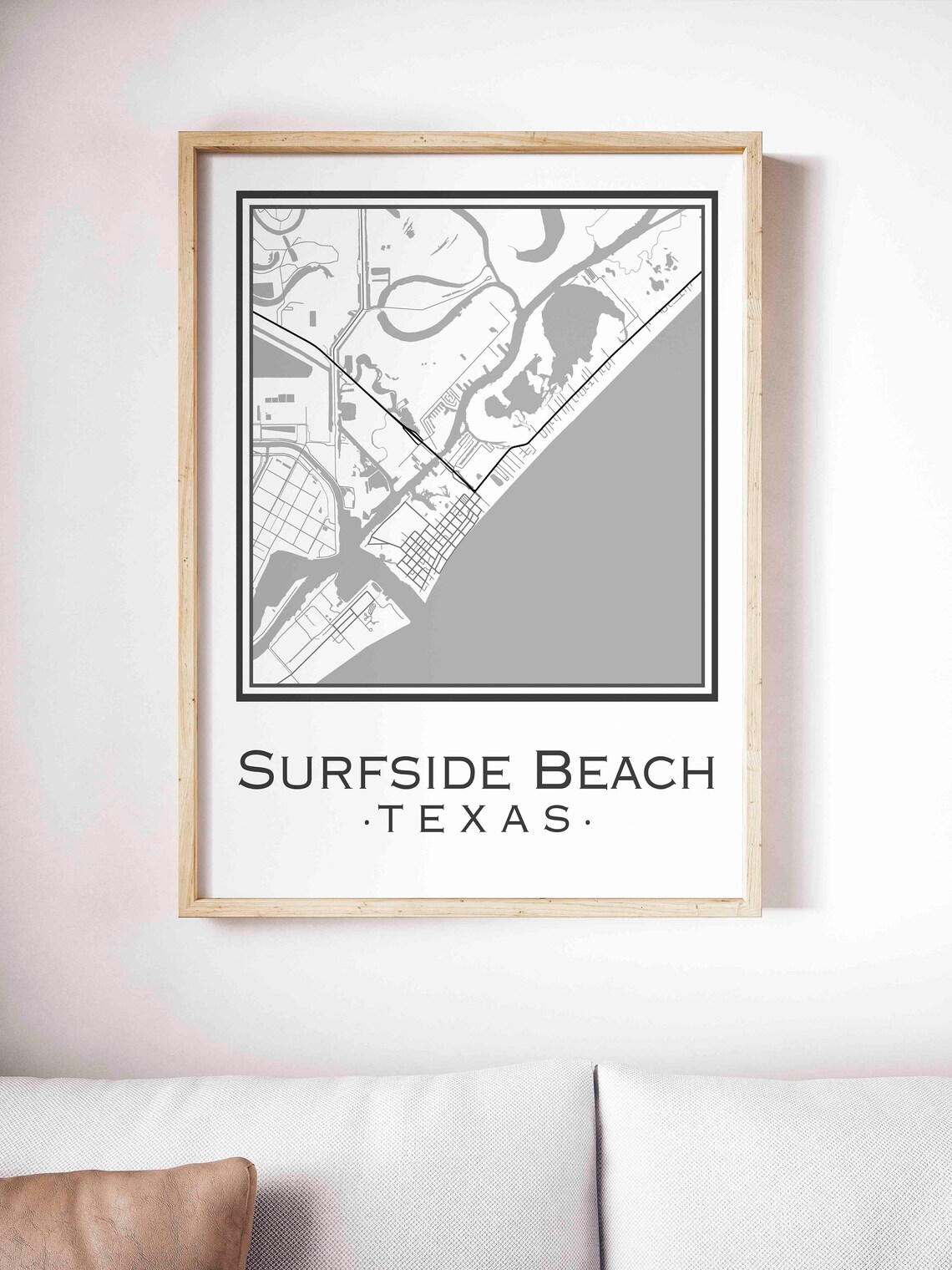 Surfside Texas Map digital Download - Etsy