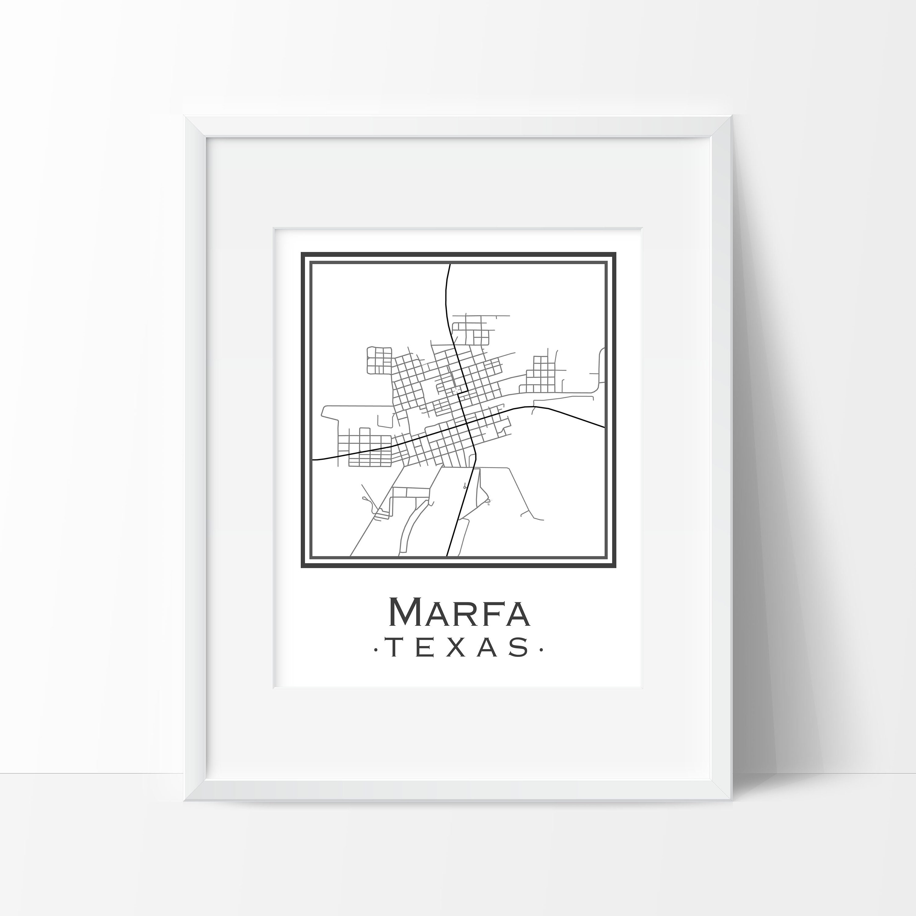 Marfa Texas Map digital Download - Etsy