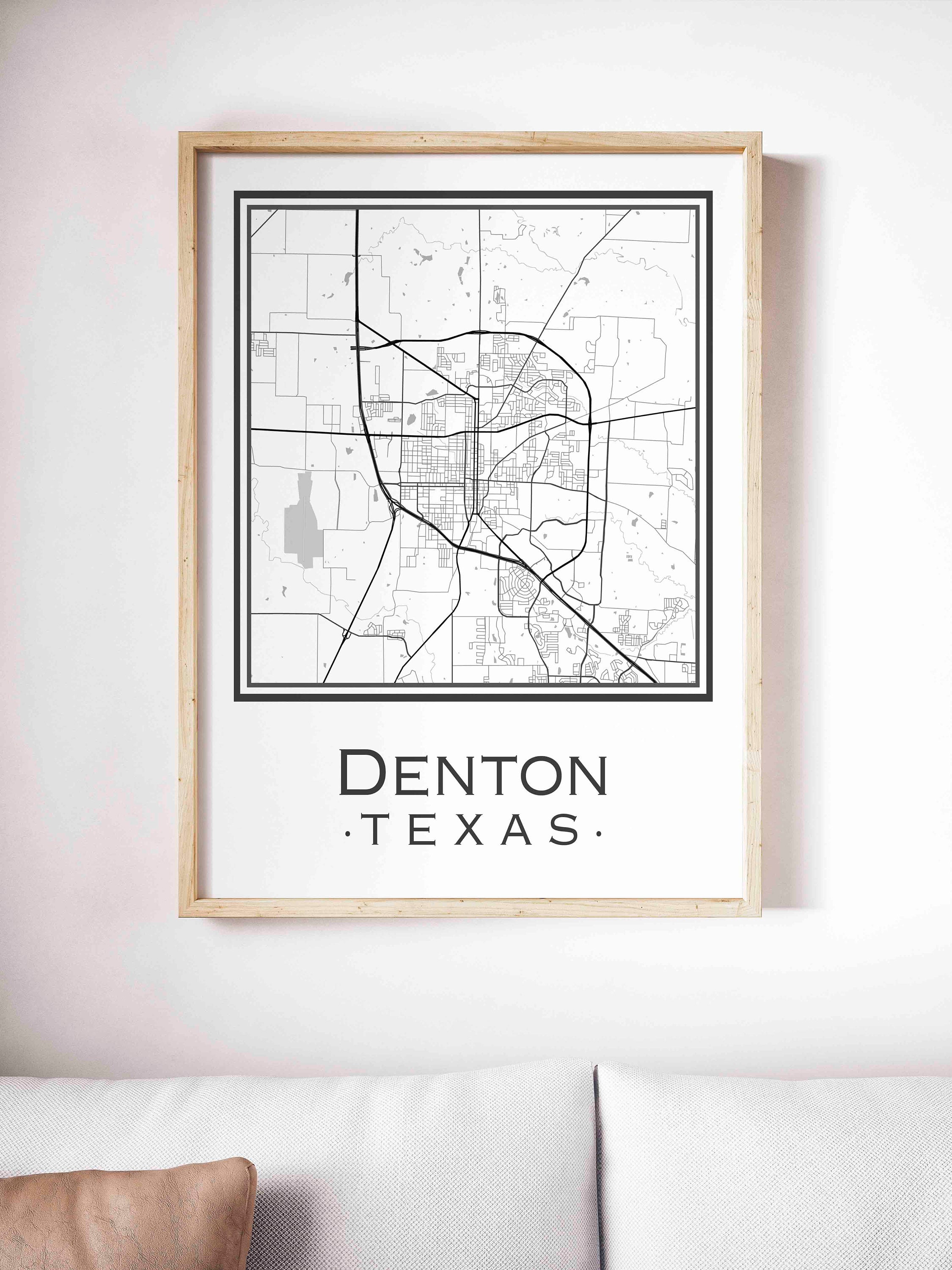 Denton Texas Map [digital Download] - Etsy
