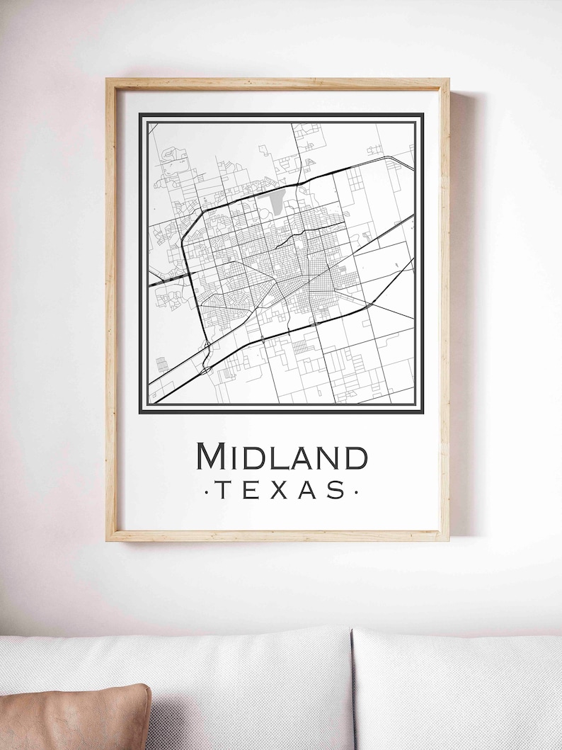 Midland Texas Map [digital Download] - Etsy