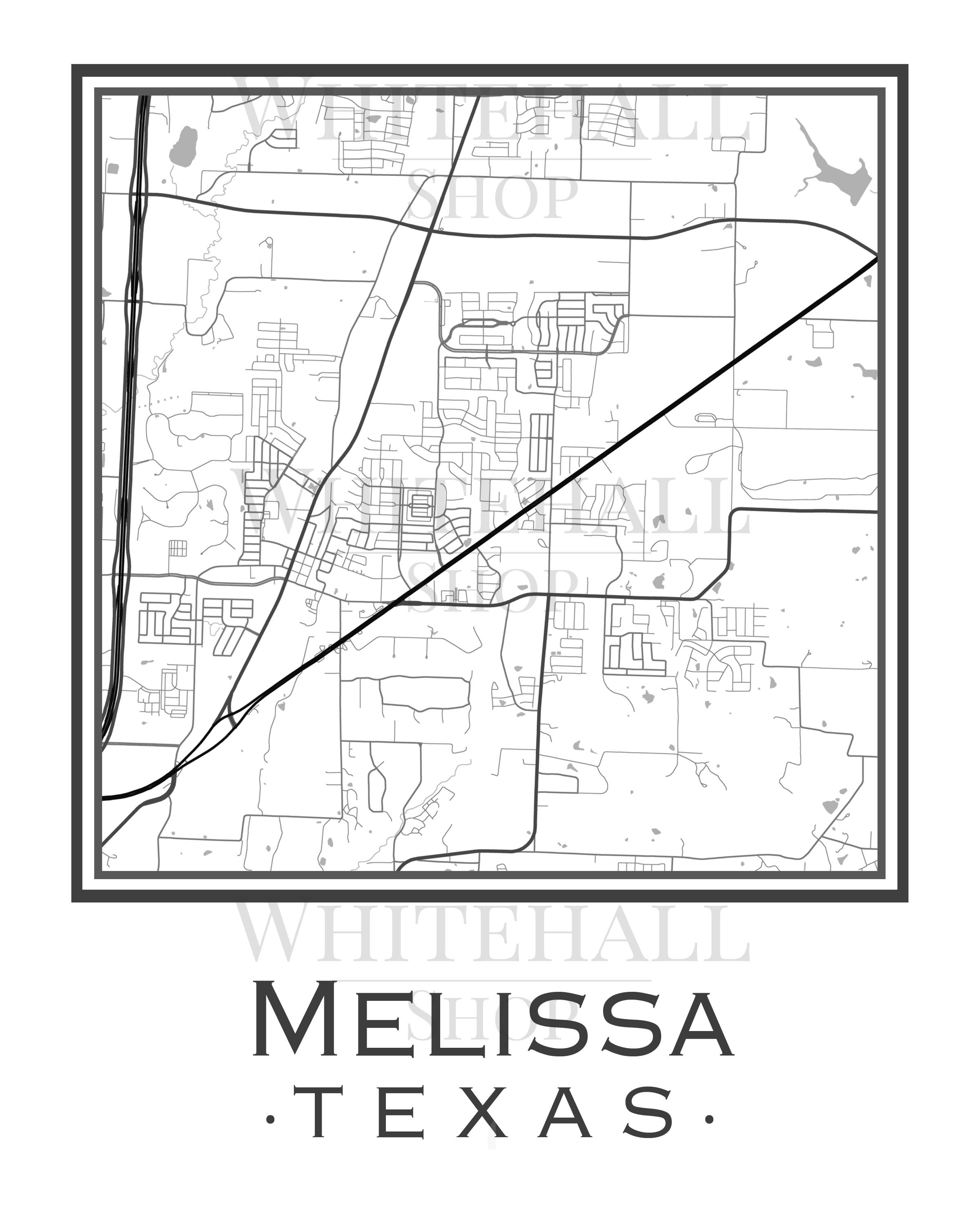 Melissa Texas Map [digital Download] - Etsy
