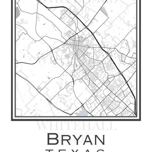Bryan Texas Map [digital Download] - Etsy