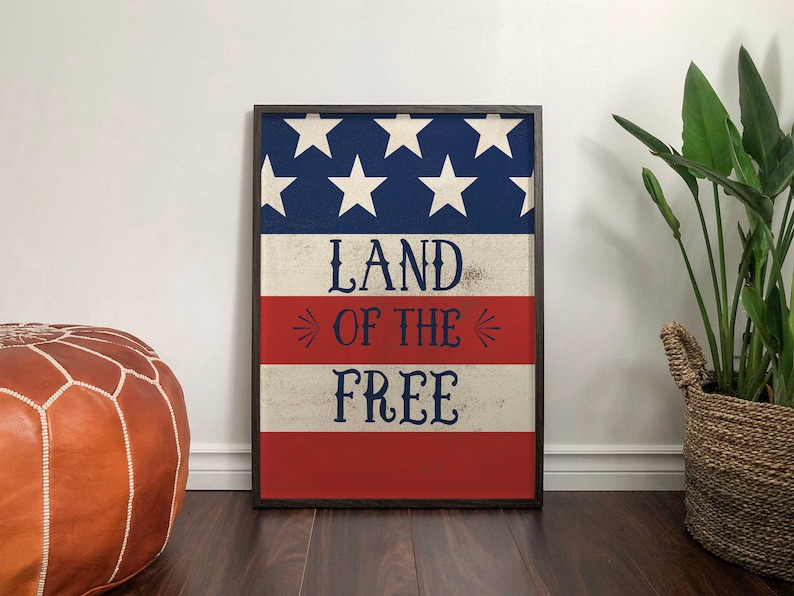 Land of the Free Flag Print [digital Download] - Etsy