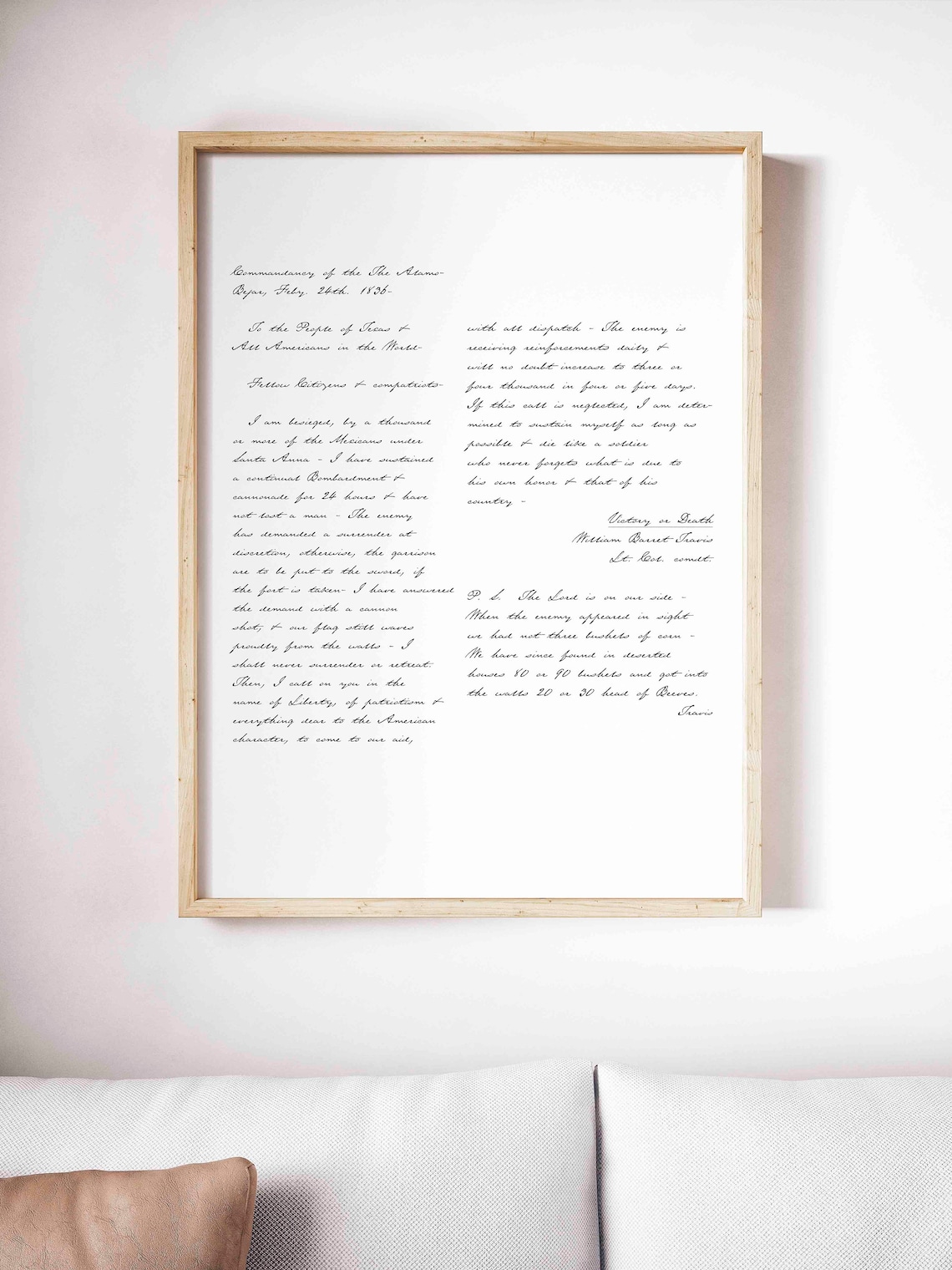 Travis' Letter From the Alamo Print [digital Download] - Etsy