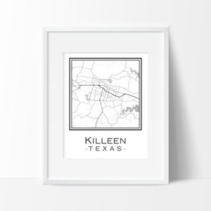 Killeen Texas Map [digital Download] - Etsy