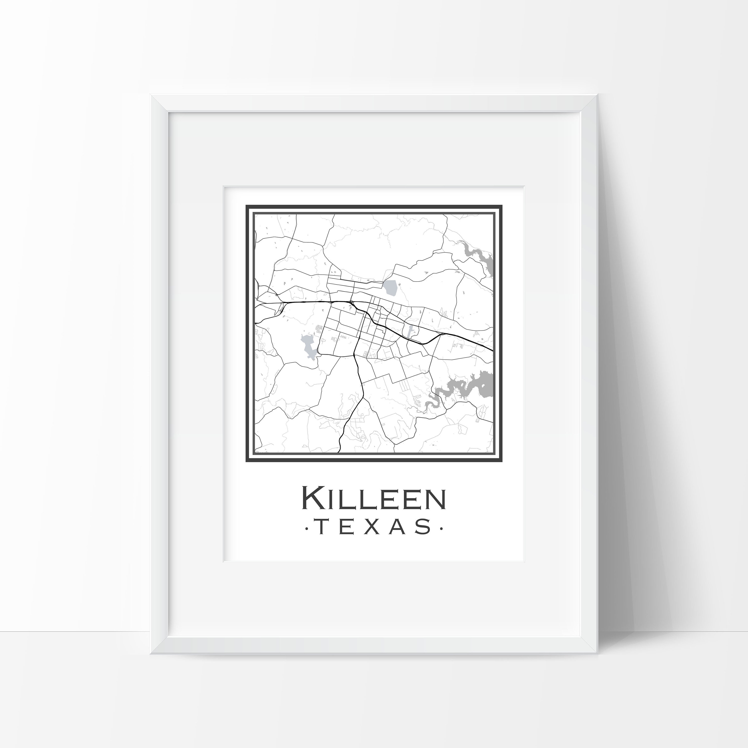 Killeen Texas Map [digital Download] - Etsy