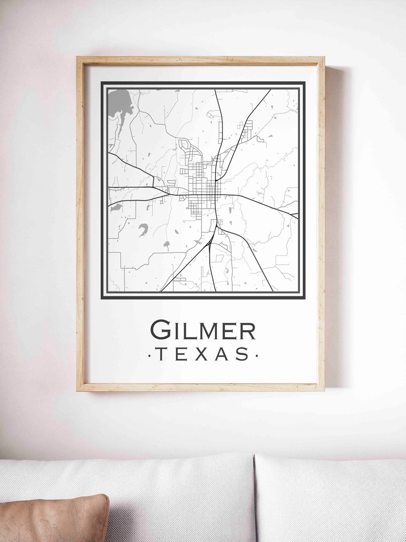 Gilmer Texas Map [digital Download] - Etsy