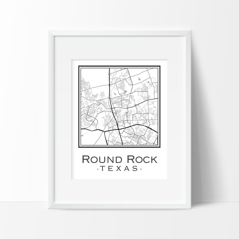 Round Rock Texas Map digital Download - Etsy