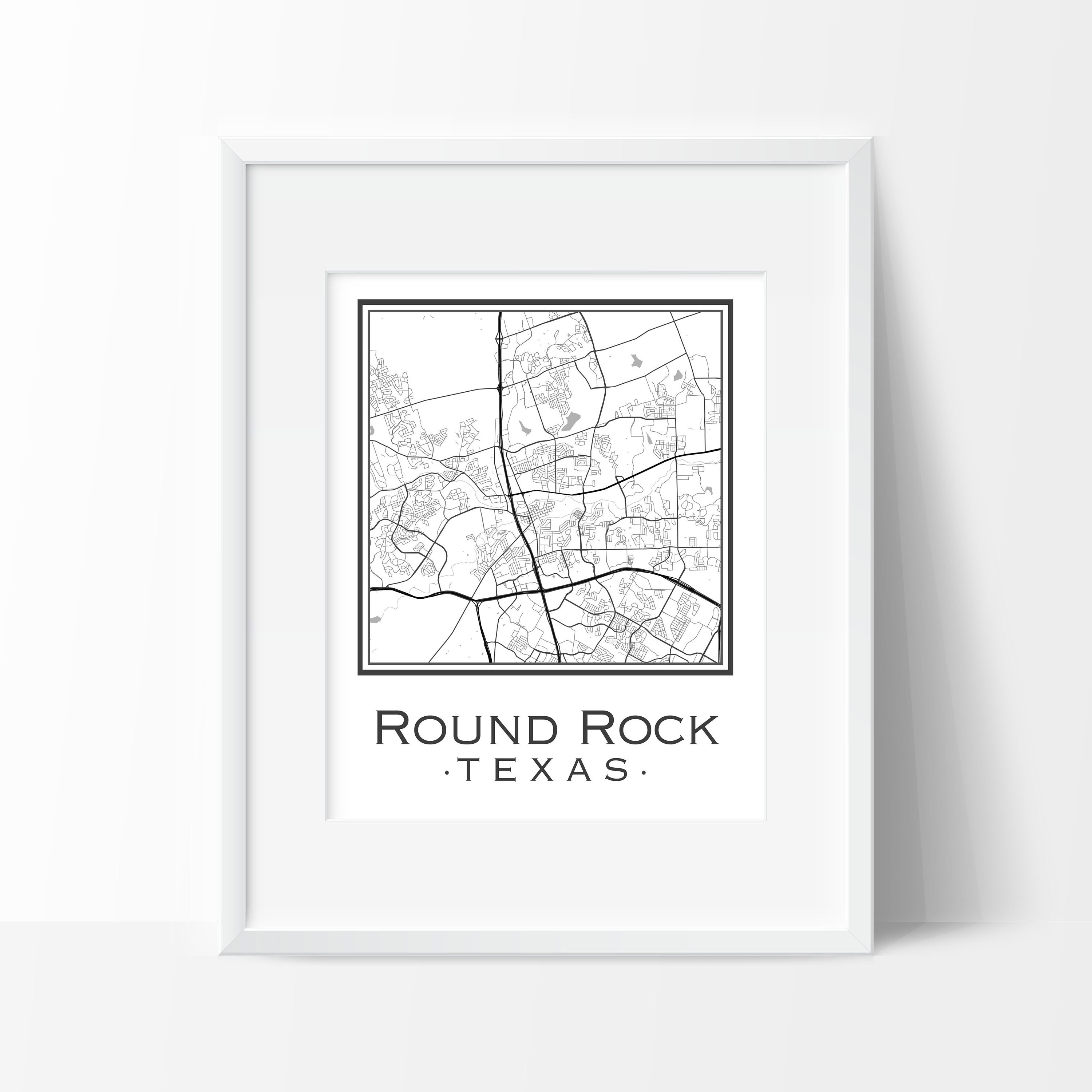 Round Rock Texas Map digital Download - Etsy