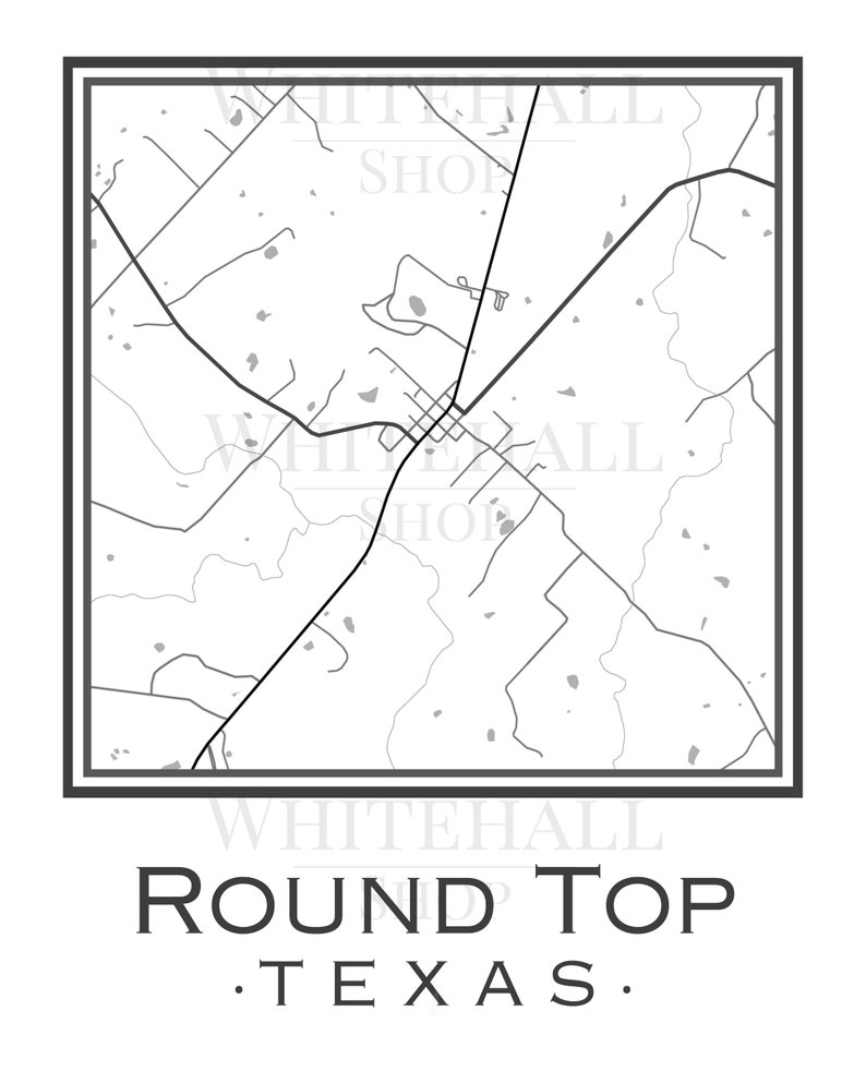 Round Top Texas Map digital Download - Etsy