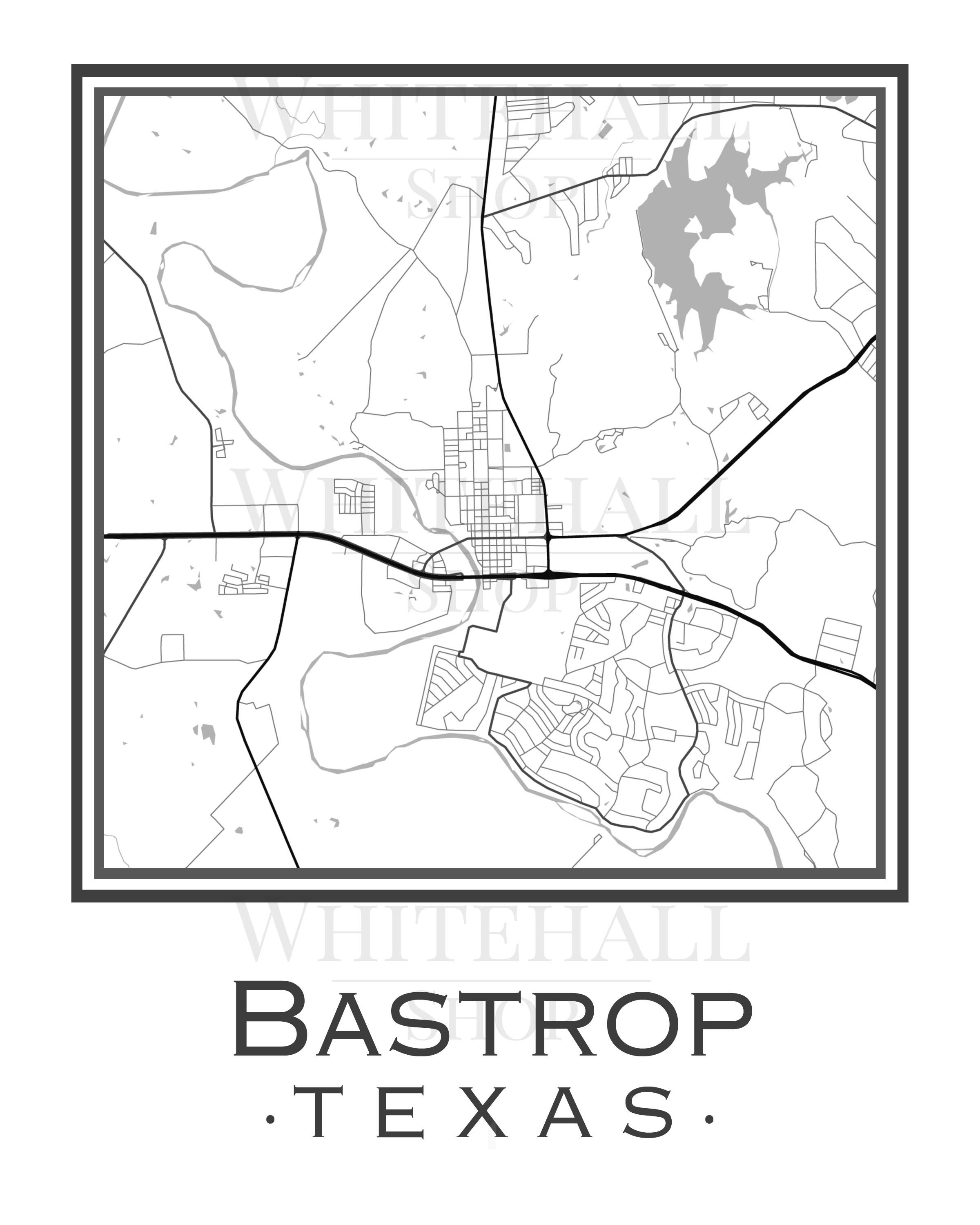 Bastrop Texas Map digital Download - Etsy