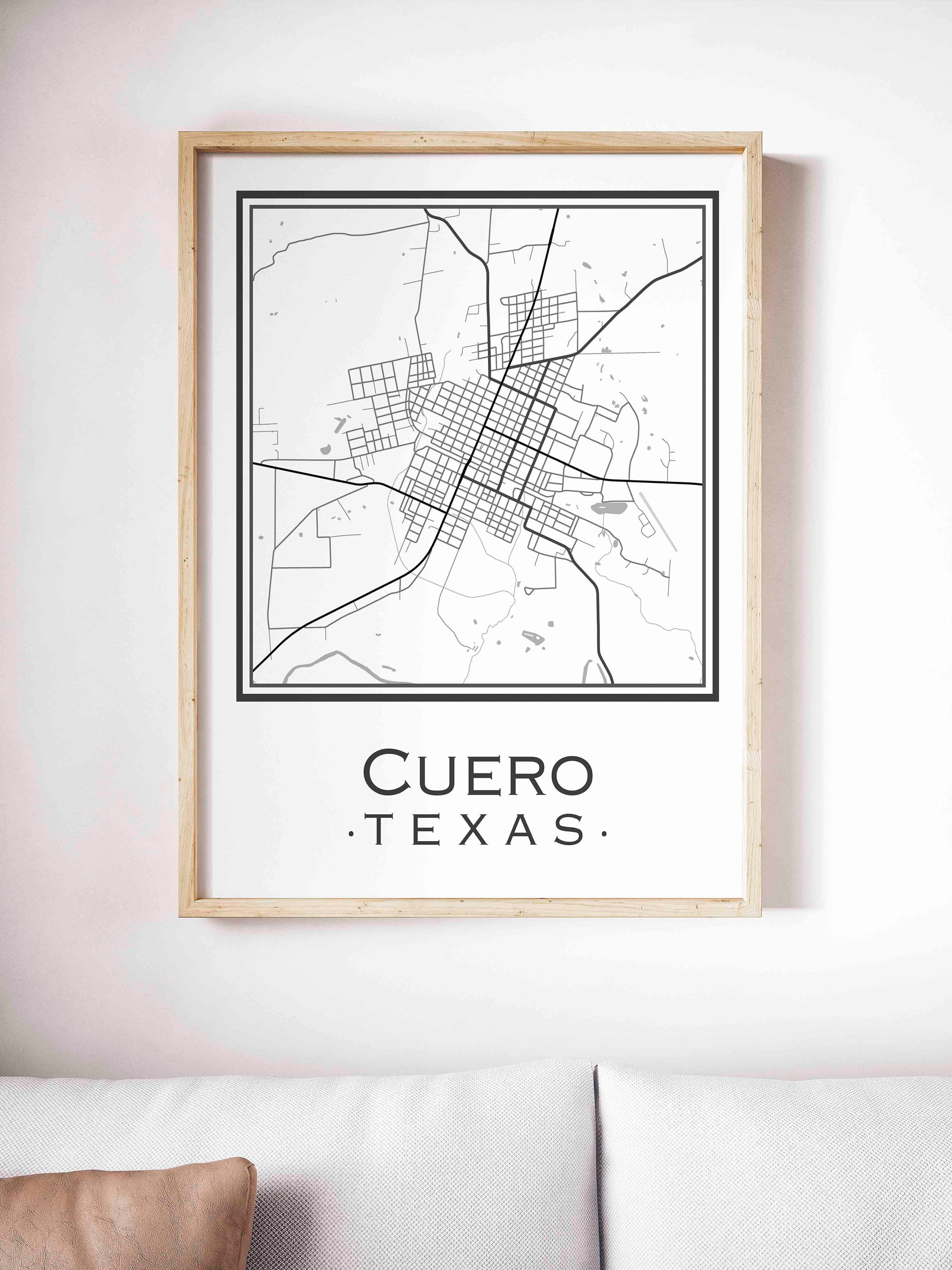 Cuero, Texas Map digital Download - Etsy