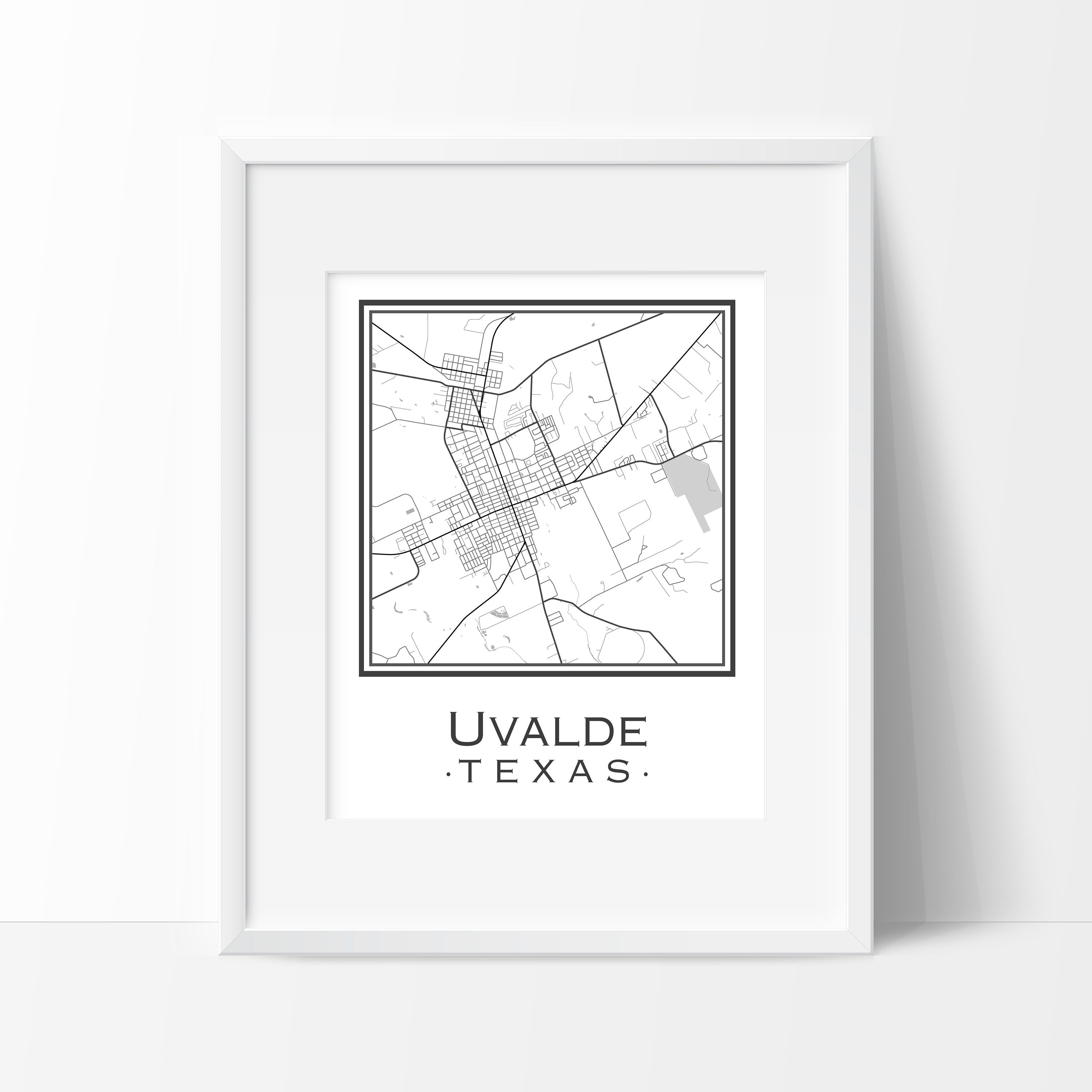 Uvalde Texas Map digital Download - Etsy