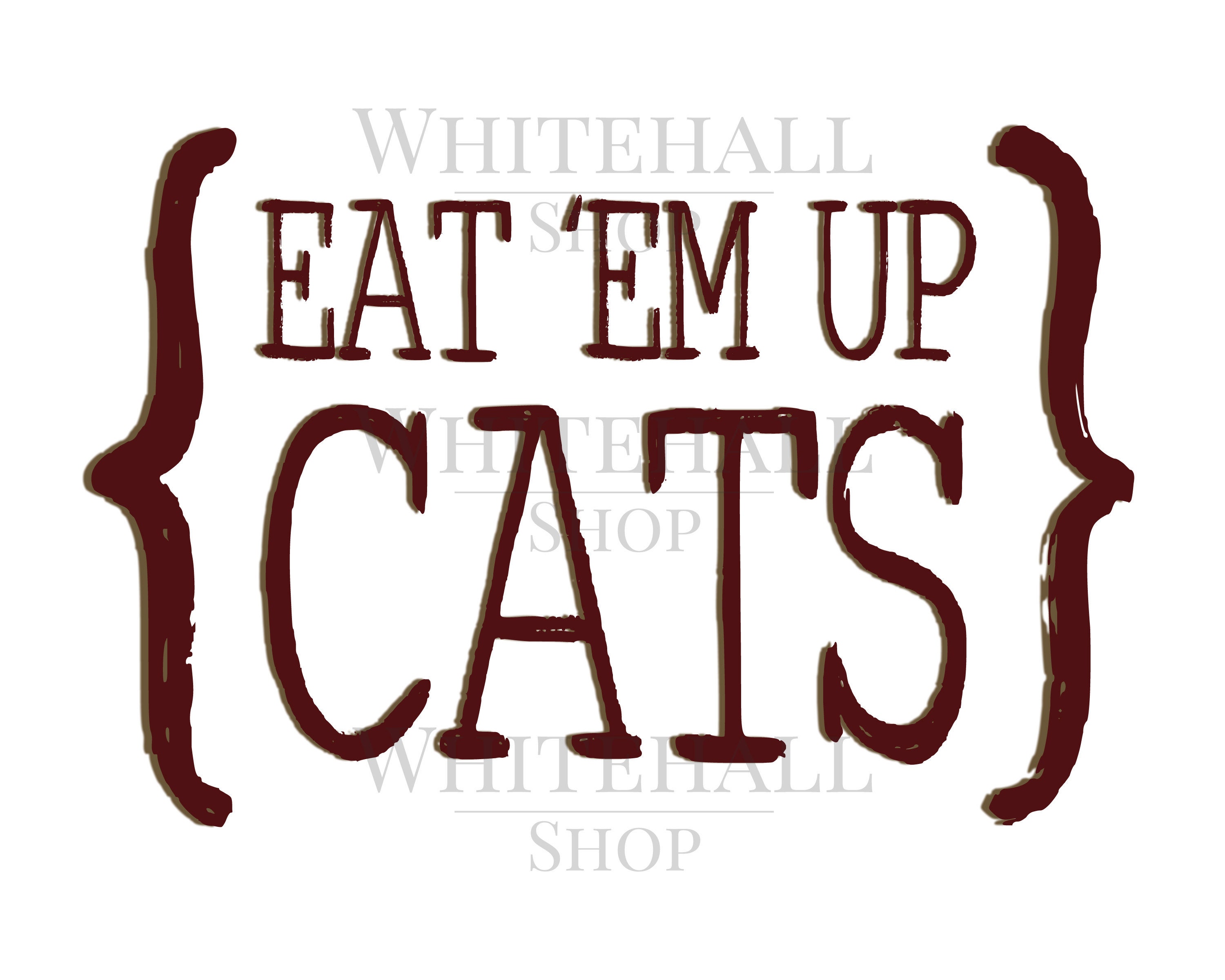 Eat 'em up Cats Print texas State University digital - Etsy