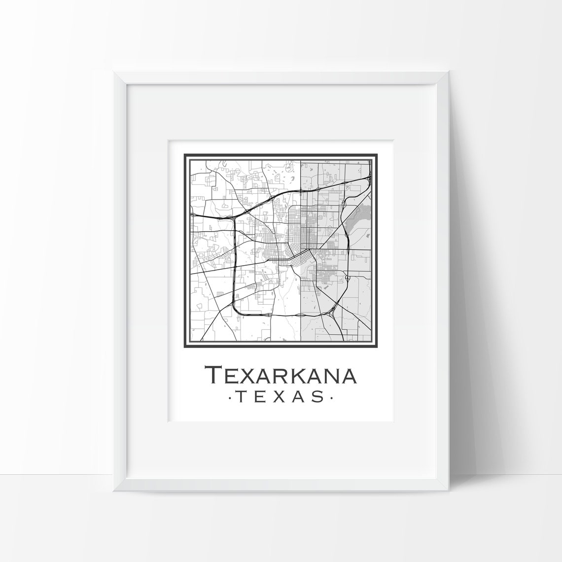 Texarkana Texas Map digital Download - Etsy