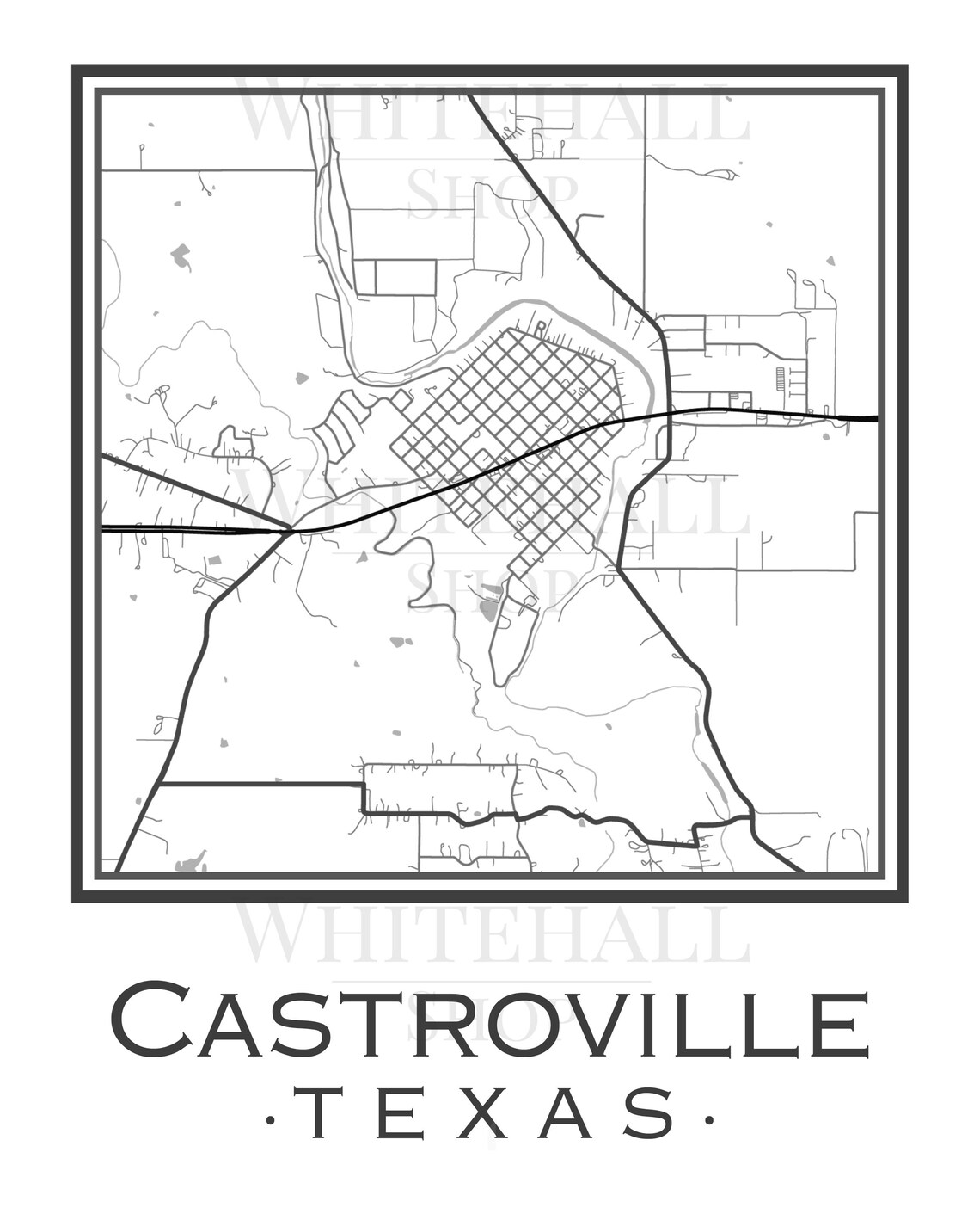 Castroville Texas Map digital Download | Etsy