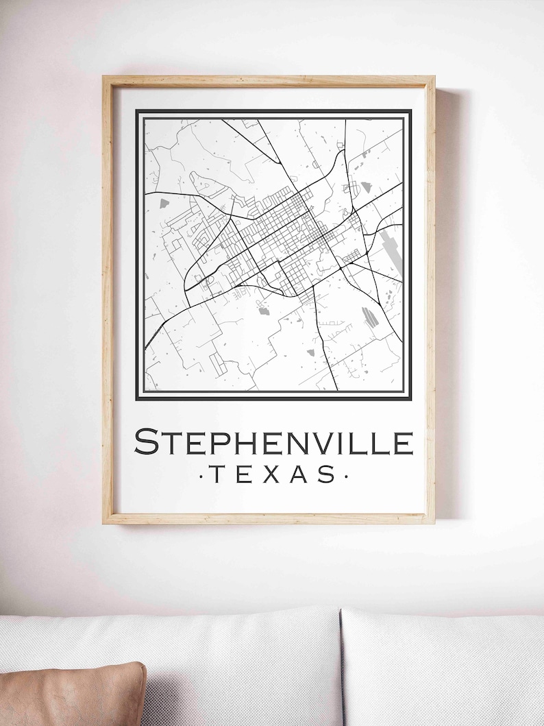 Stephenville Texas Map [digital Download] - Etsy