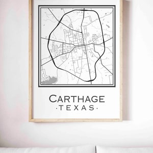 Carthage Texas Map [digital Download] - Etsy