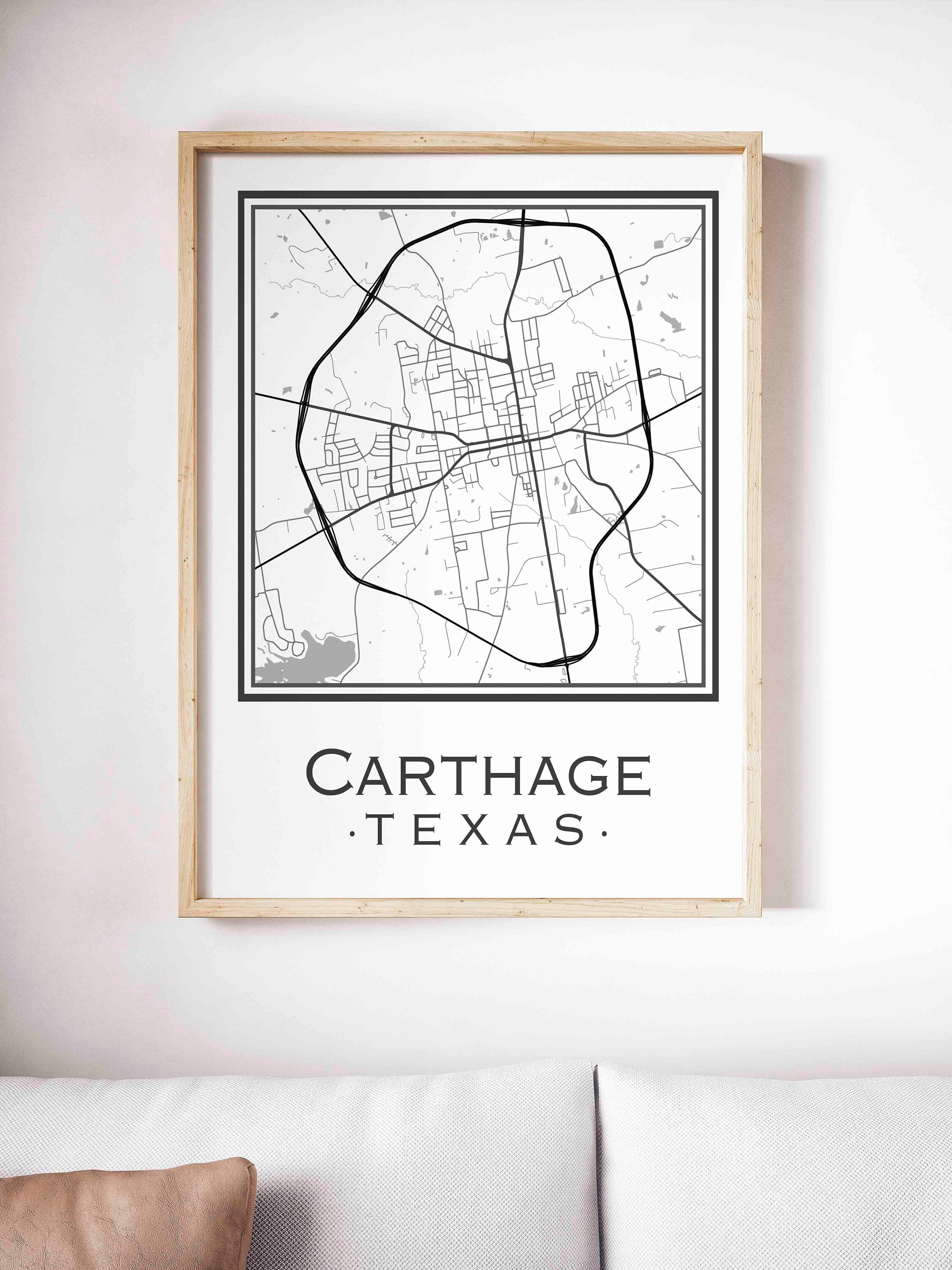 Carthage Texas Map [digital Download] - Etsy