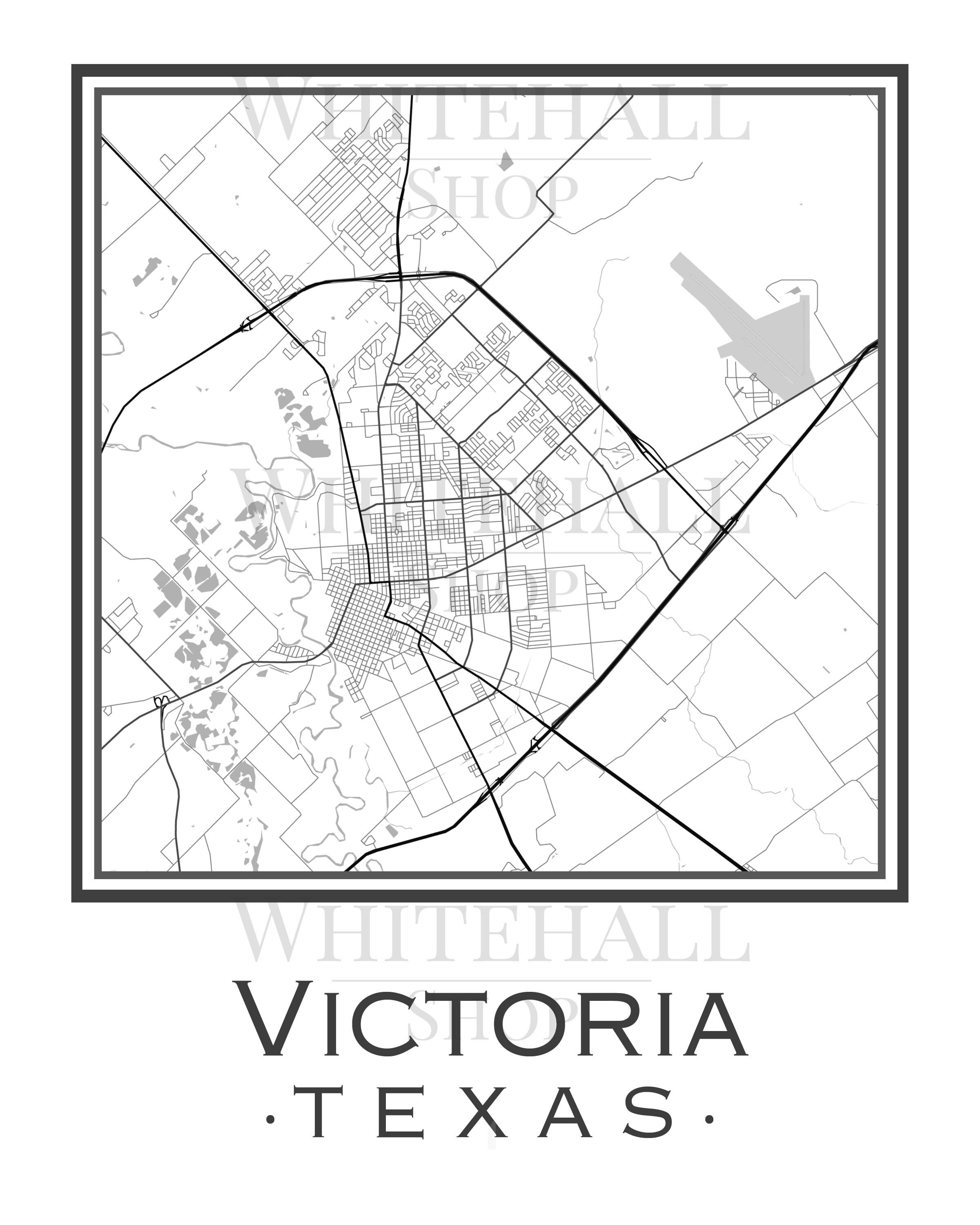 Victoria Texas Map [digital Download] - Etsy