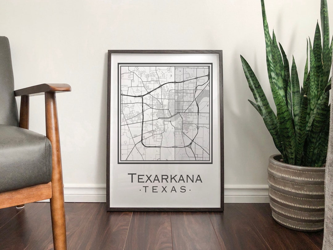 Texarkana Texas Map [digital Download] - Etsy