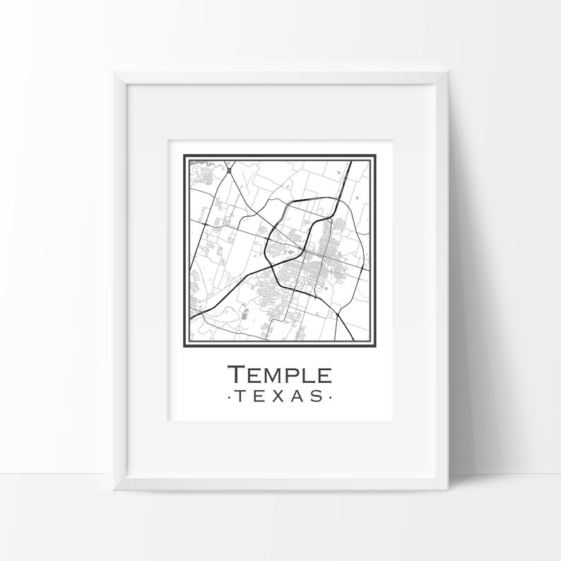 Temple Texas Map [digital Download] - Etsy