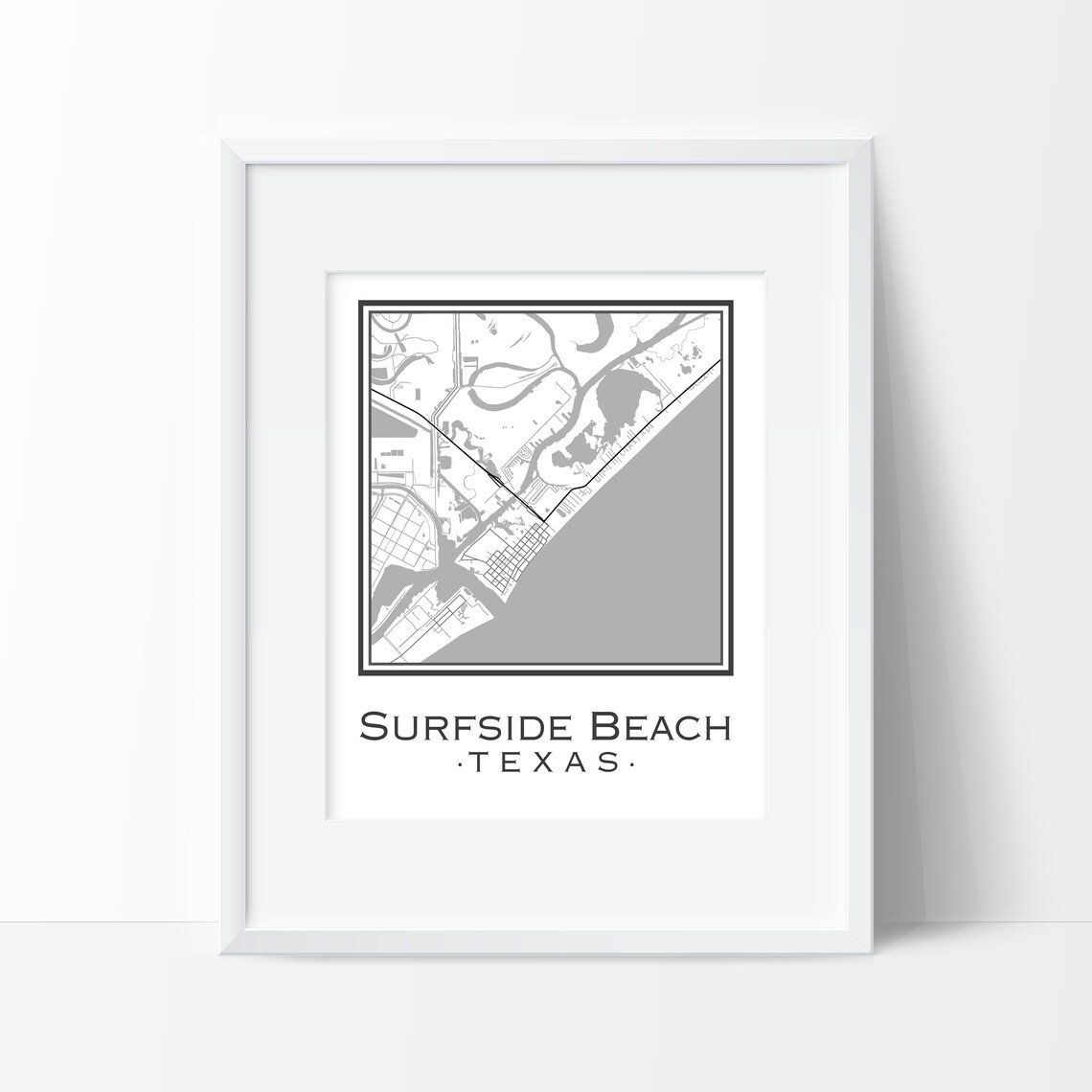Surfside Texas Map digital Download - Etsy