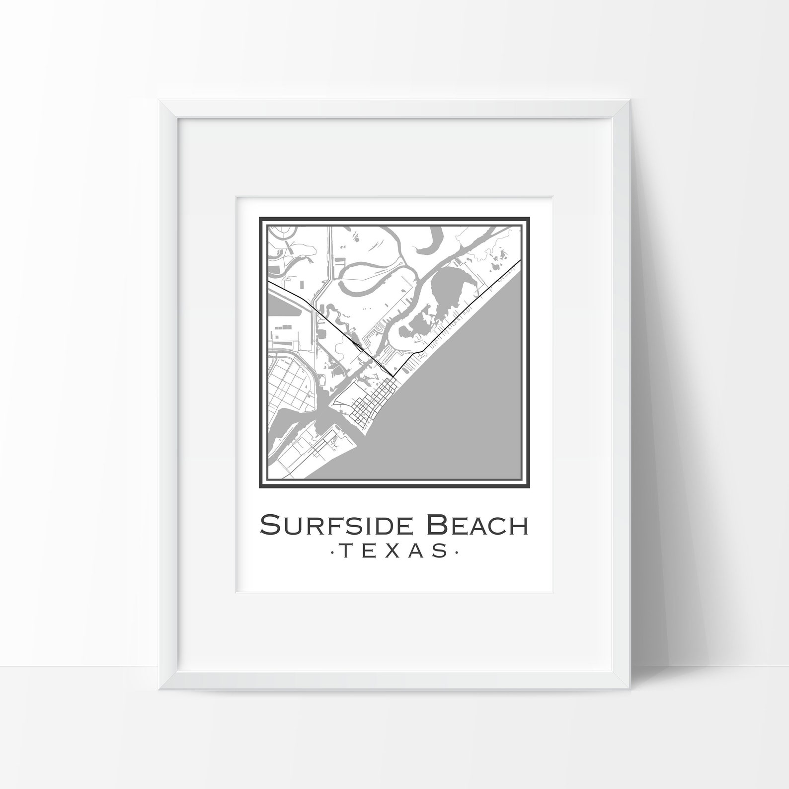 Surfside Texas Map digital Download - Etsy
