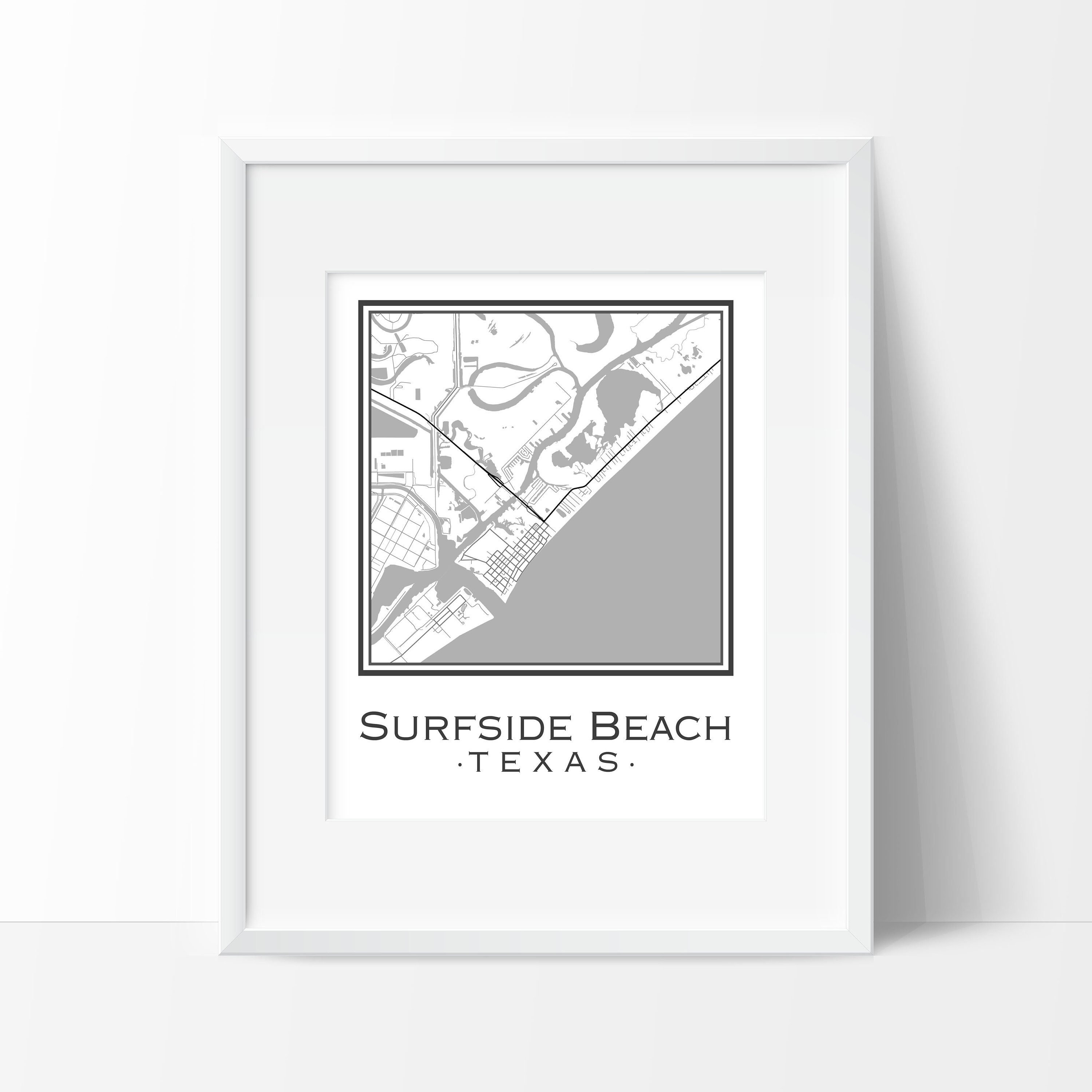 Surfside Texas Map digital Download - Etsy