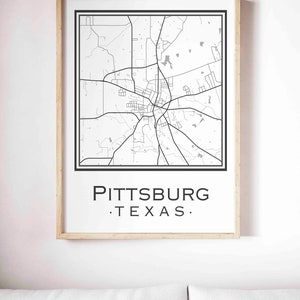 Pittsburg Texas Map [digital Download] - Etsy