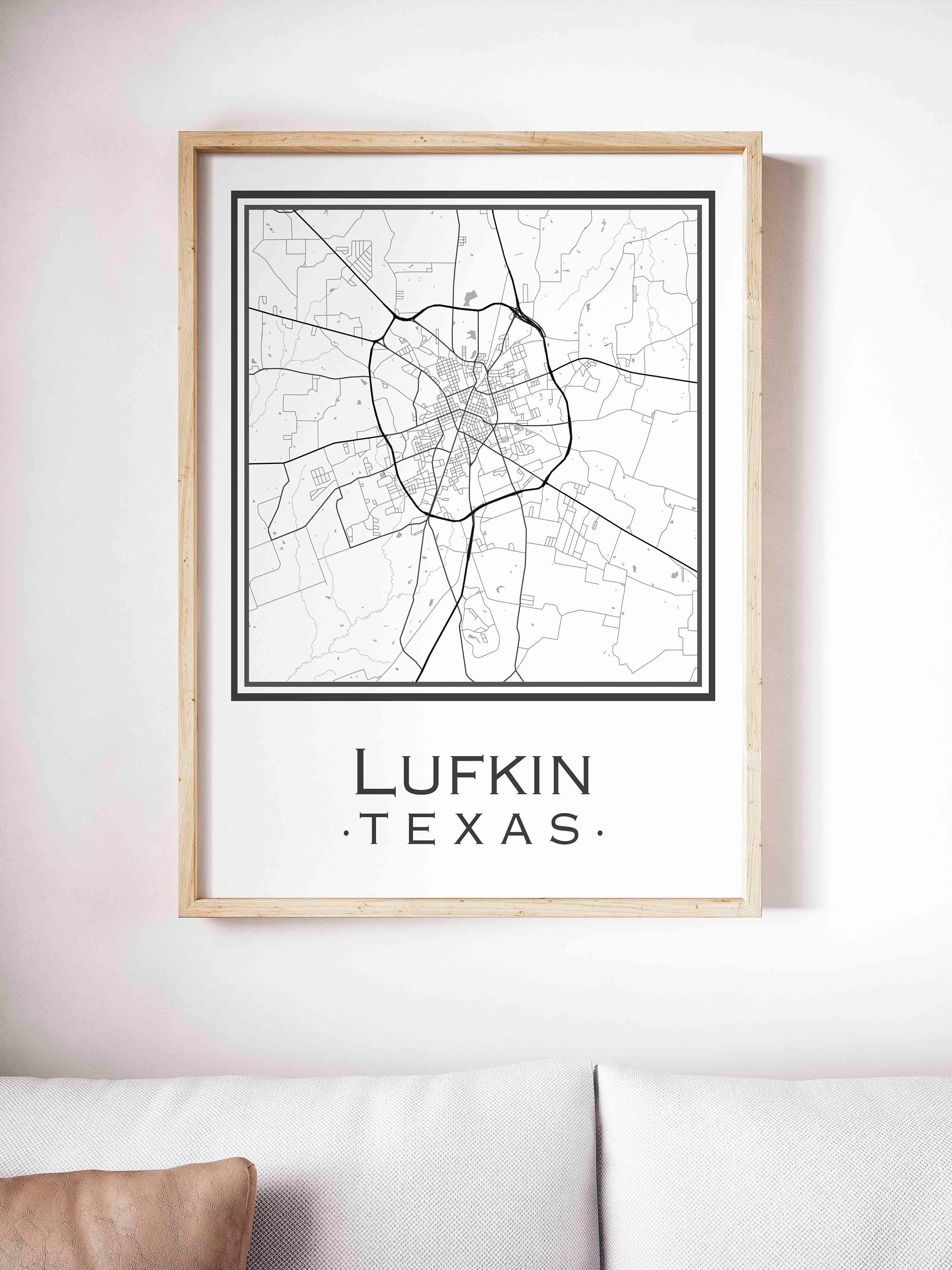 Lufkin Texas Map digital Download - Etsy