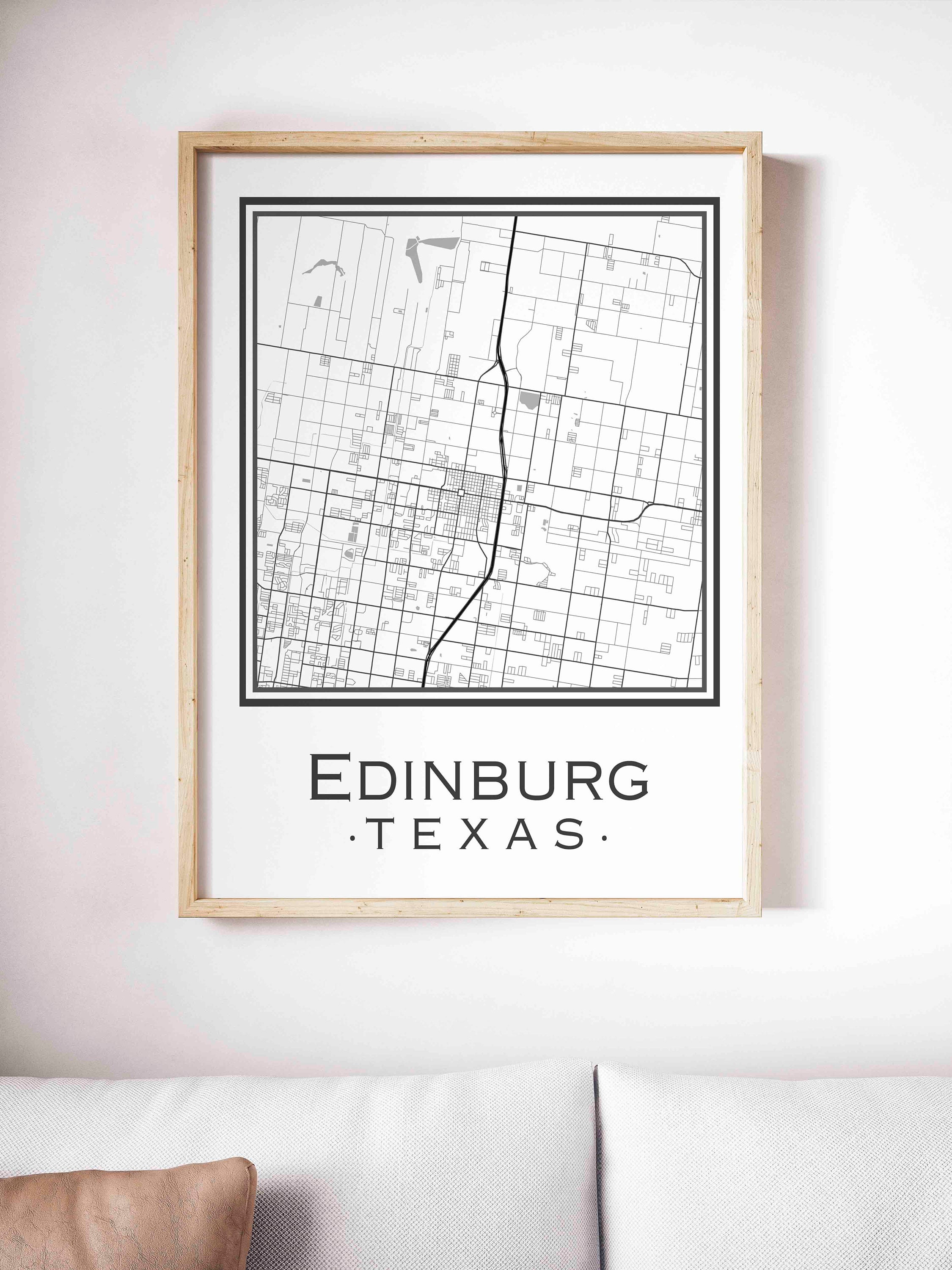 Edinburg Texas Map digital Download - Etsy