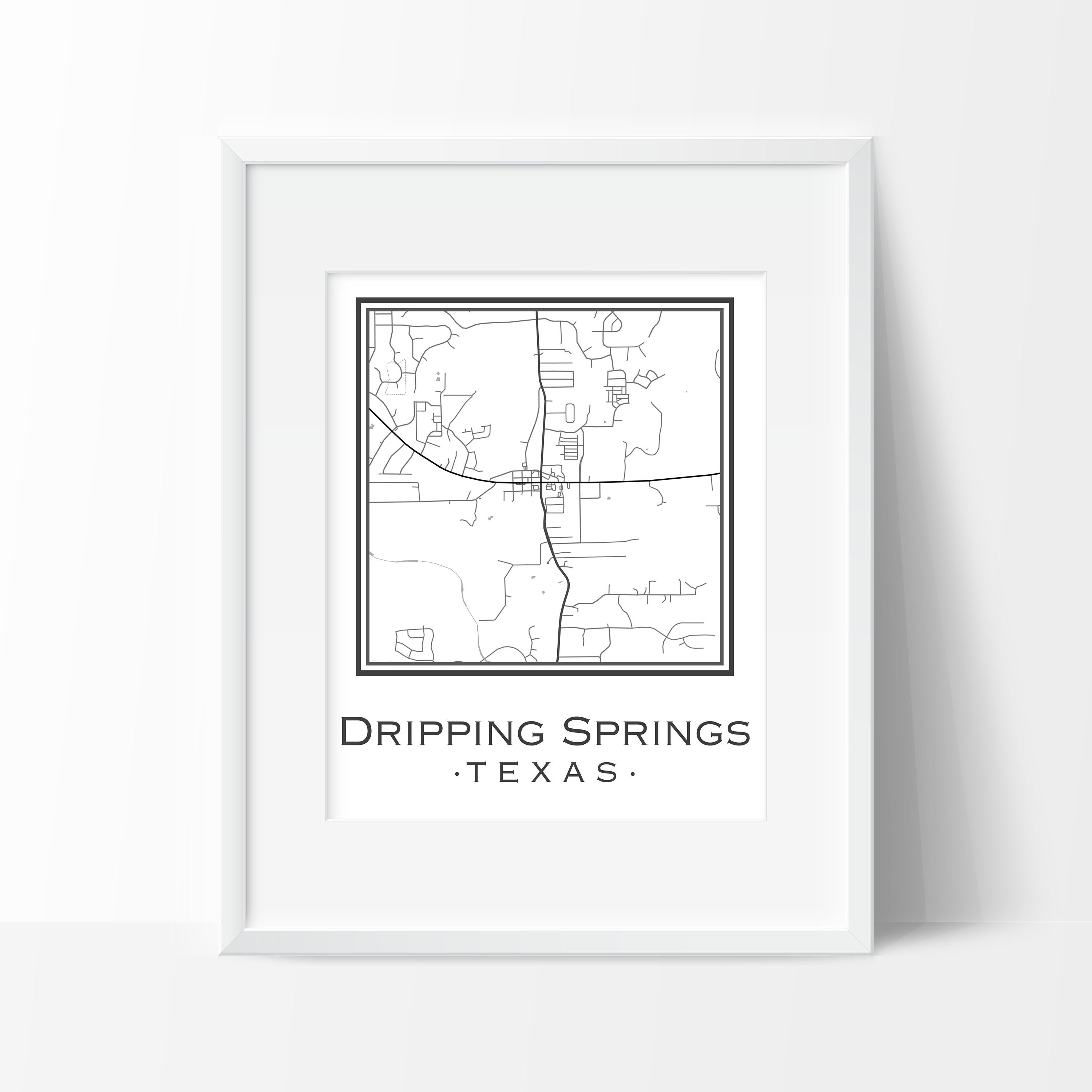 Dripping Springs Texas Map [digital Download] - Etsy